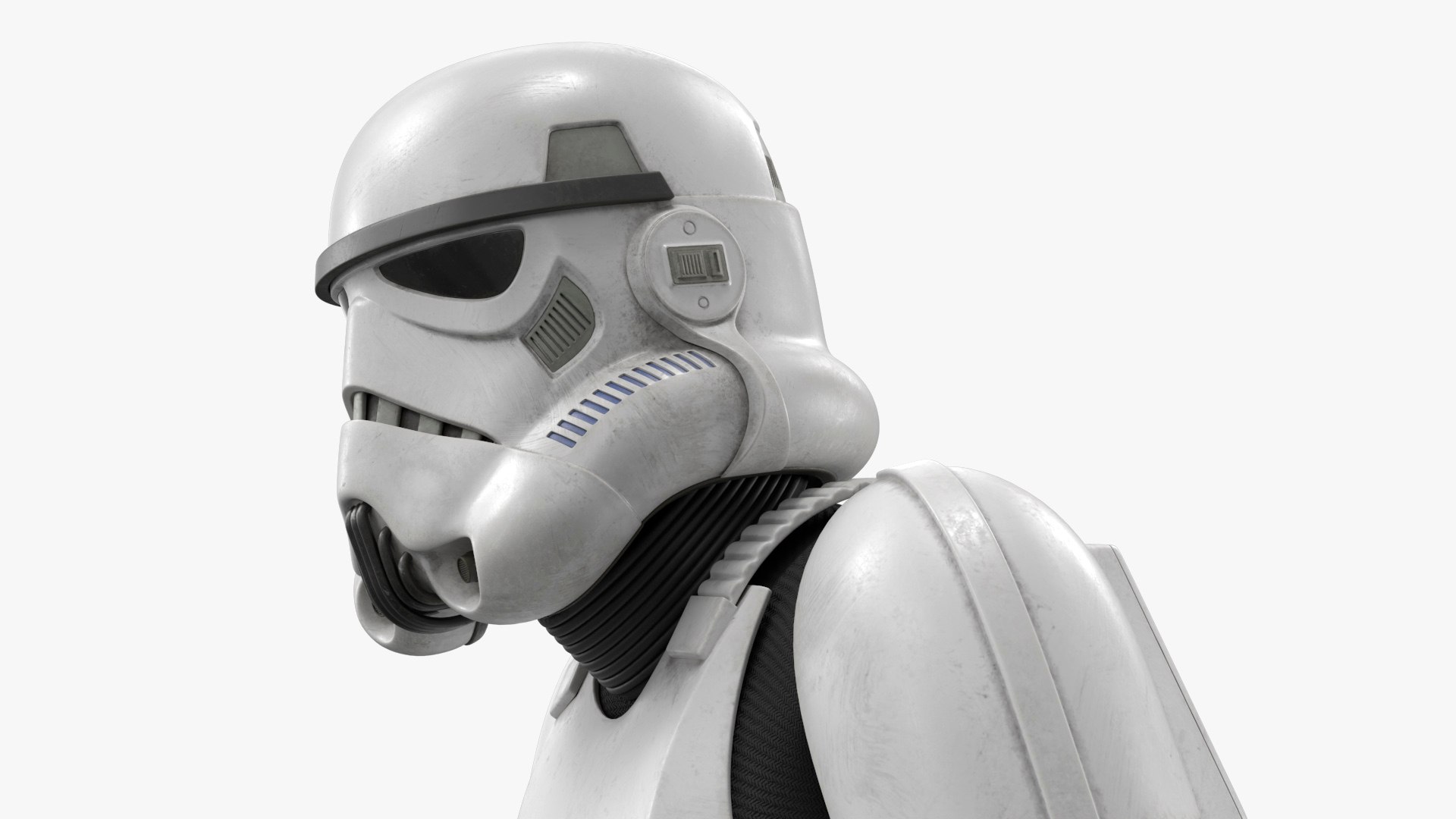 Star Wars Imperial Stormtrooper Running With Blaster Dirty Armor 3D ...