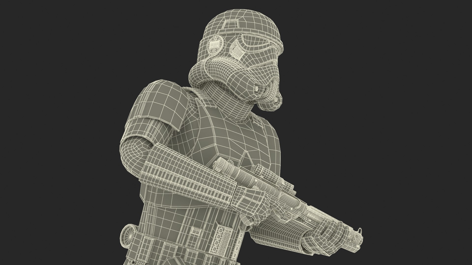 Star Wars Imperial Stormtrooper Running With Blaster Dirty Armor 3D ...