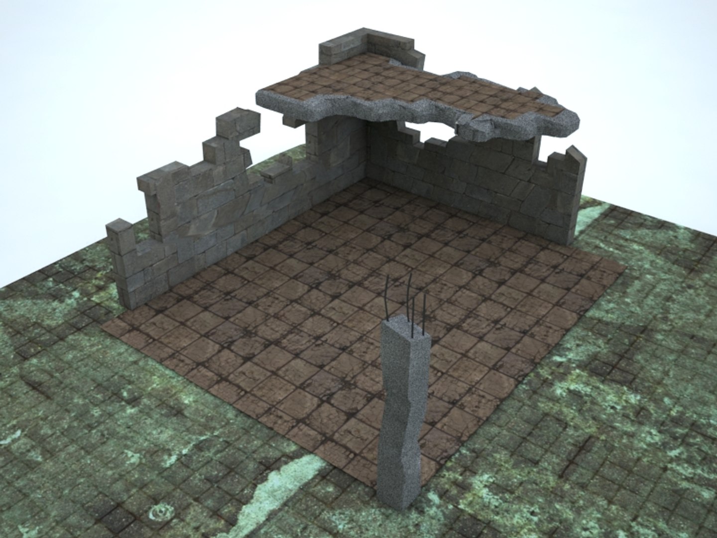 3d Model Ruin Walls