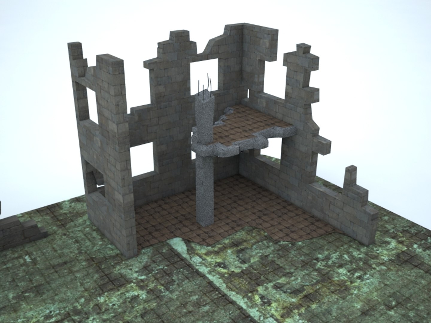 3d Model Ruin Walls