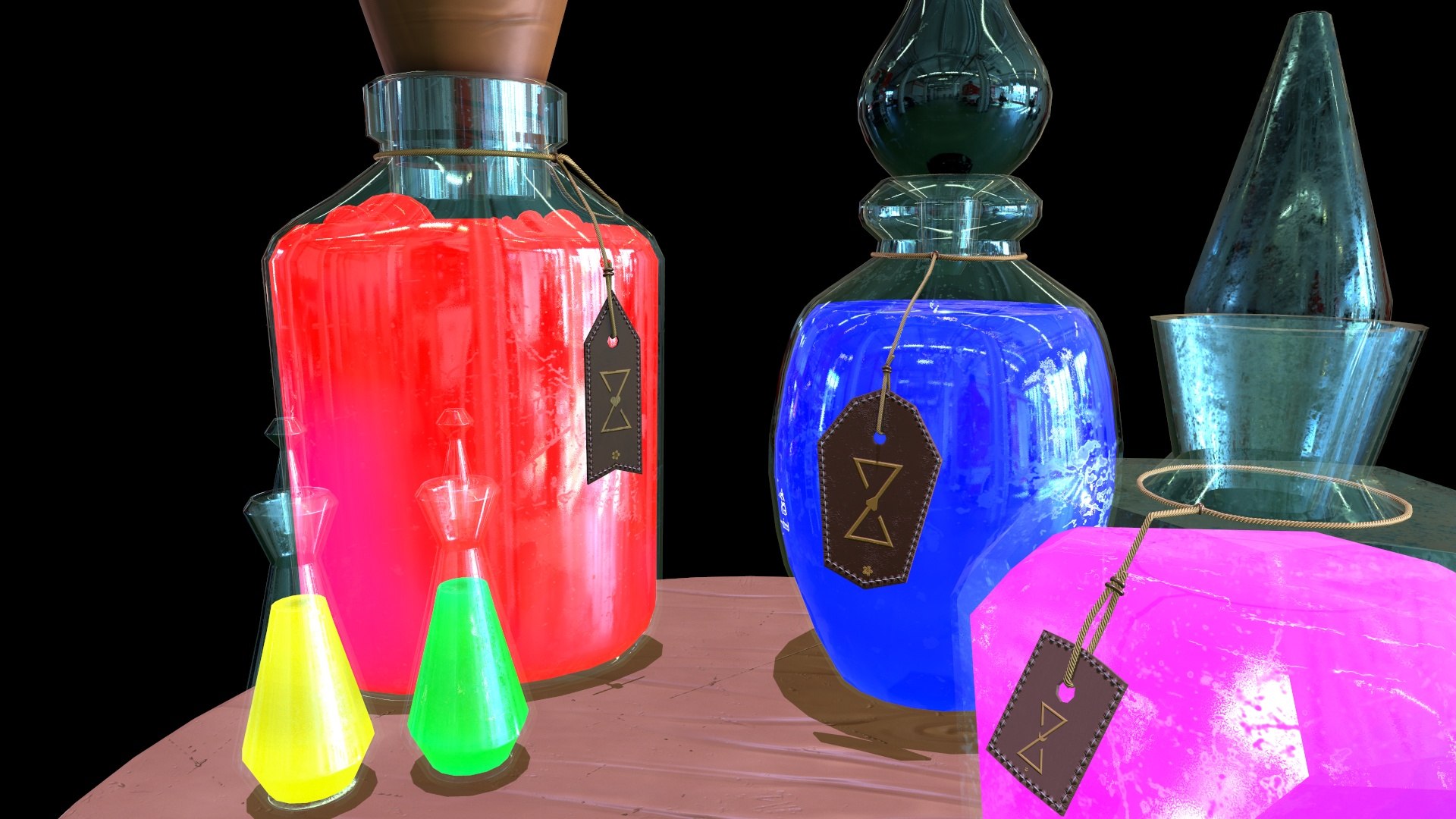 3D Model Fantasy Potion Set - TurboSquid 1468466