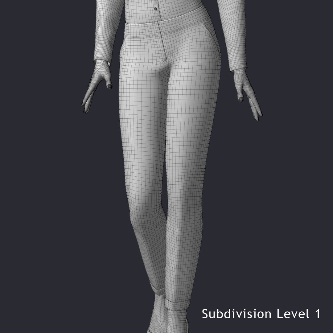 rigged female business suit 3d obj