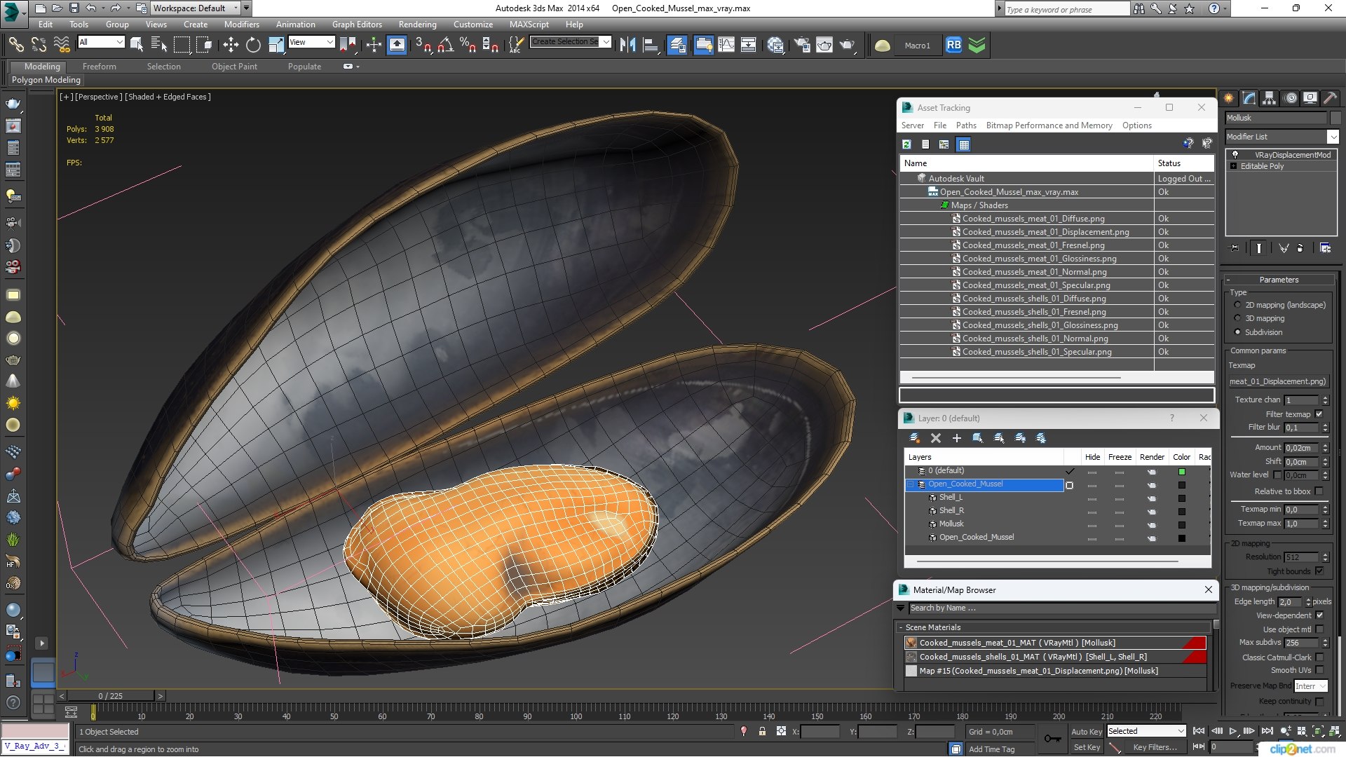 3D Open Cooked Mussel Model - TurboSquid 2279689