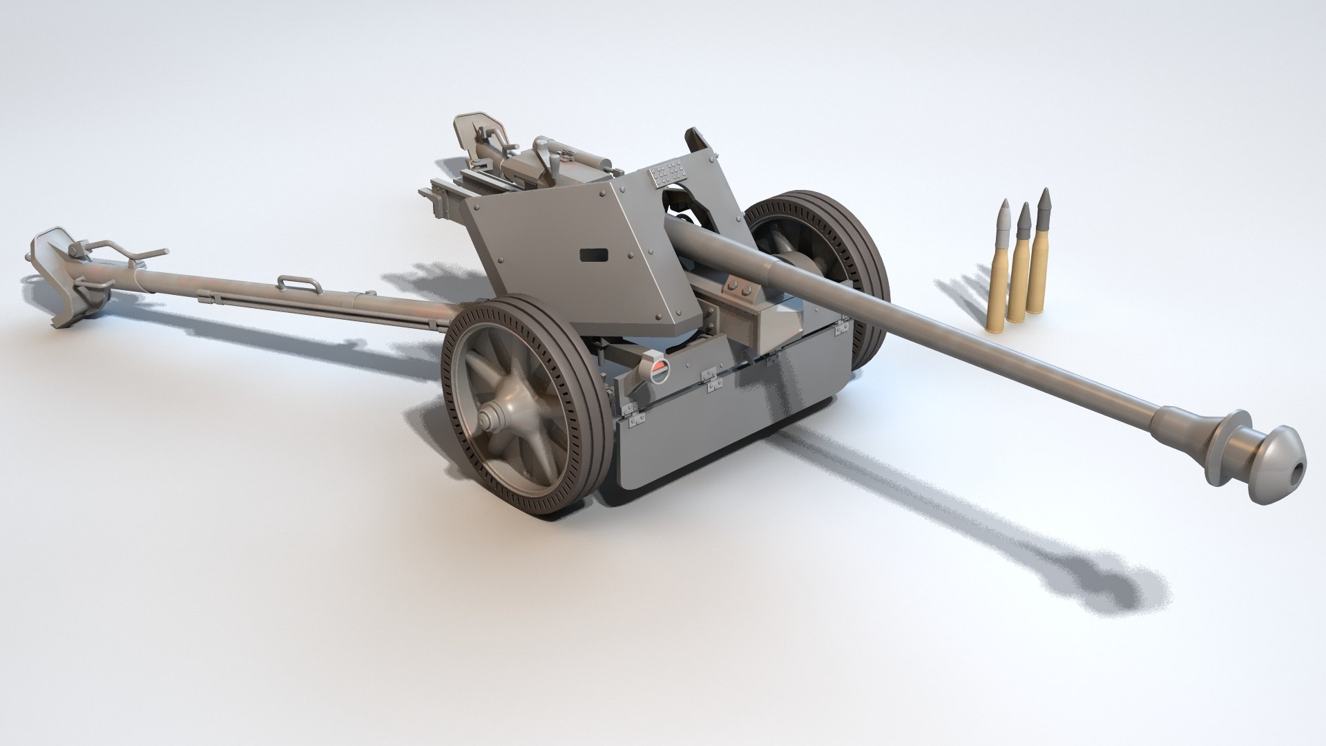 75 Cm Pak40 L46 Antitank Gun 3D Model - TurboSquid 2314475