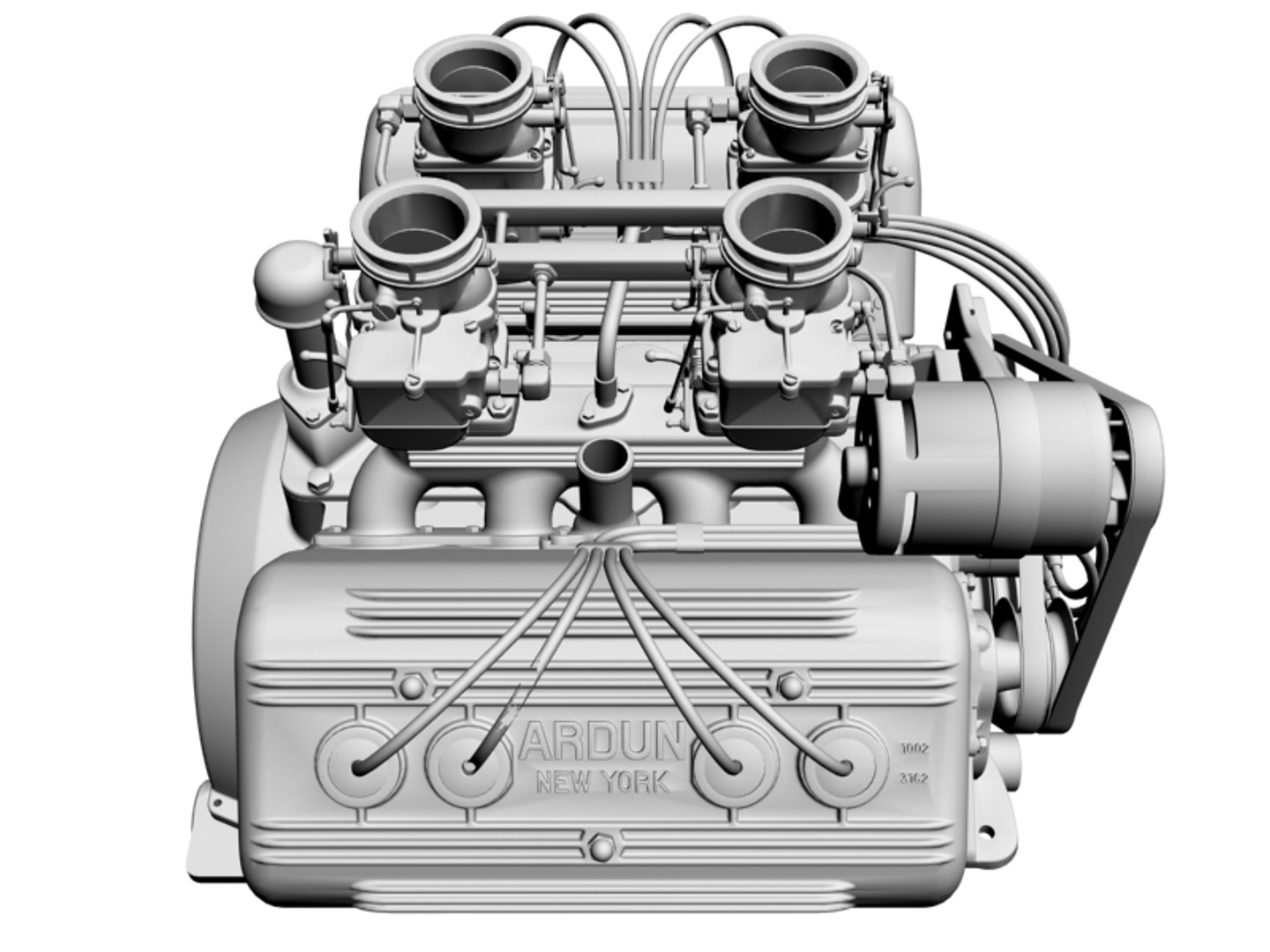 Ardun Stromberg V8 Engine 3d Model