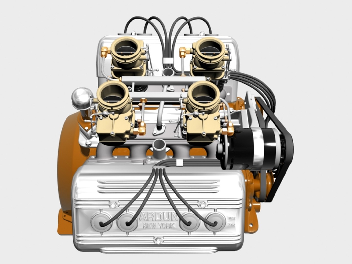 Ardun Stromberg V8 Engine 3d Model