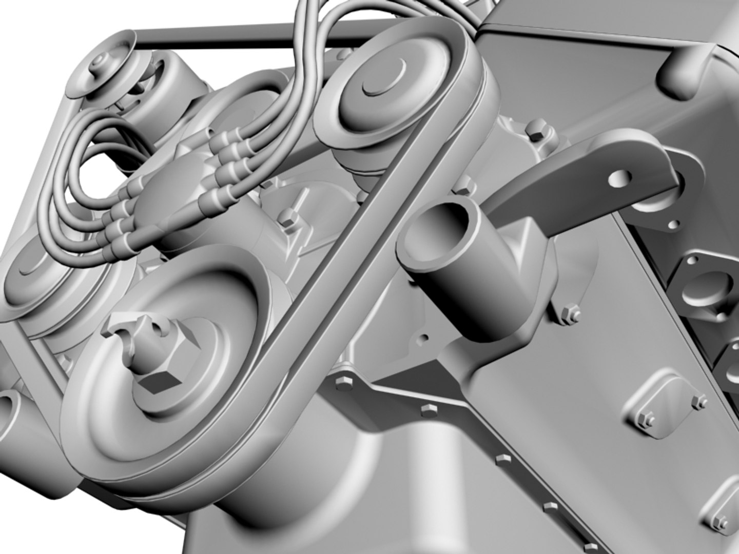 Ardun Stromberg V8 Engine 3d Model