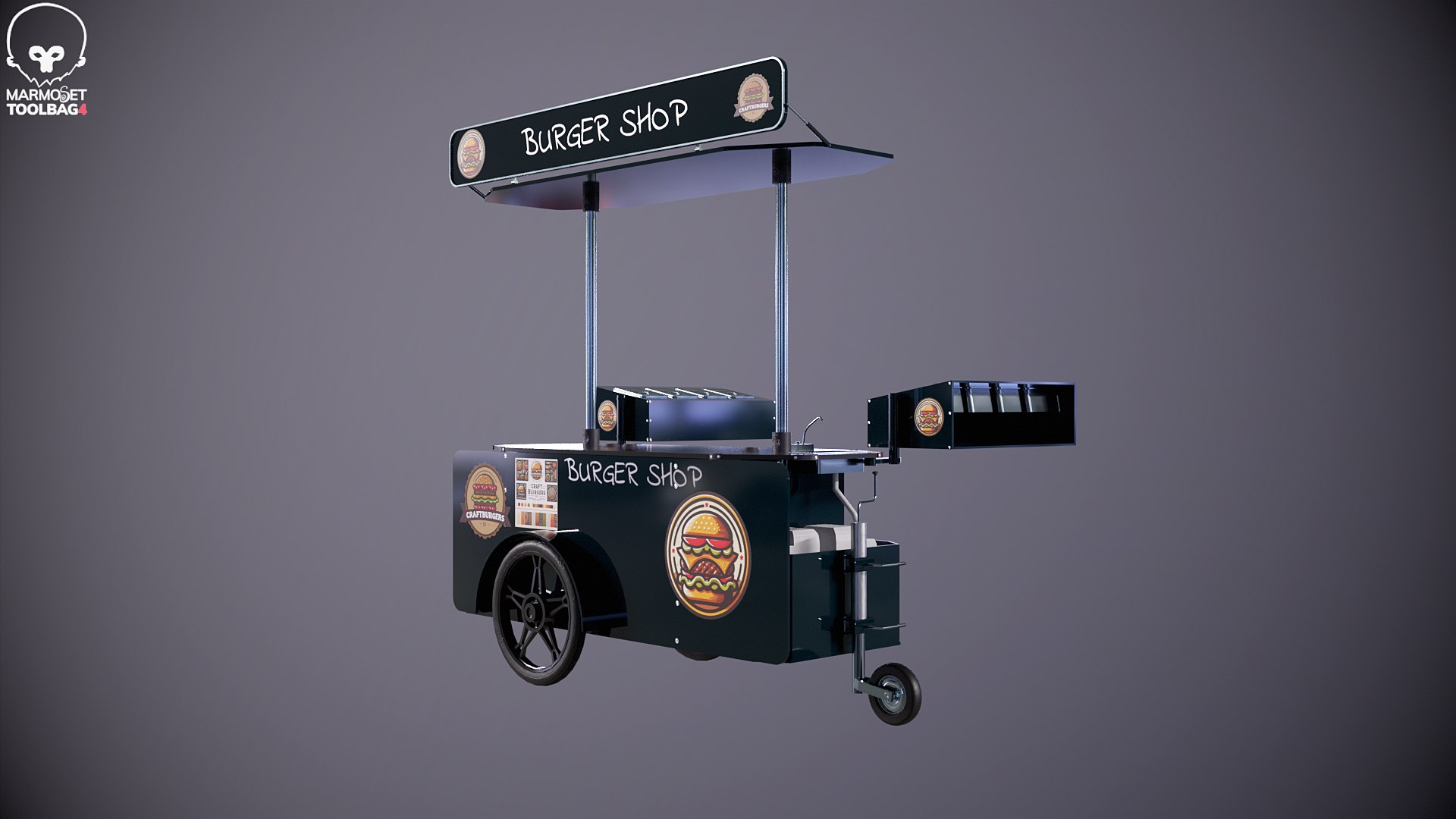 Mobile Food Cart Burger Shop 3D Model - TurboSquid 2193356