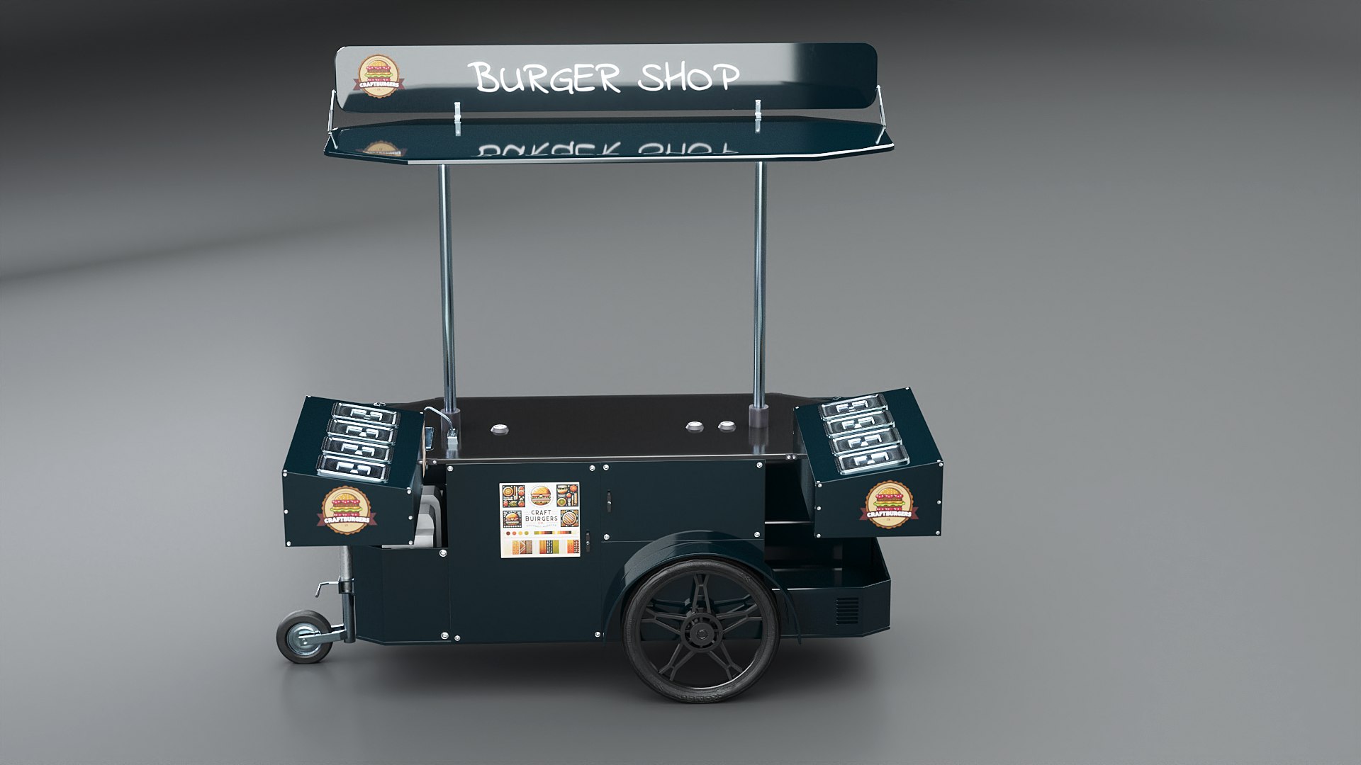 Mobile Food Cart Burger Shop 3D Model - TurboSquid 2193356