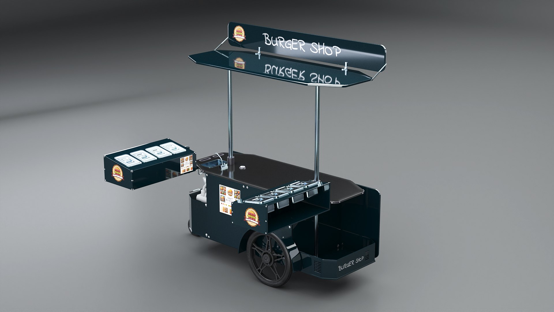 Mobile Food Cart Burger Shop 3D Model - TurboSquid 2193356