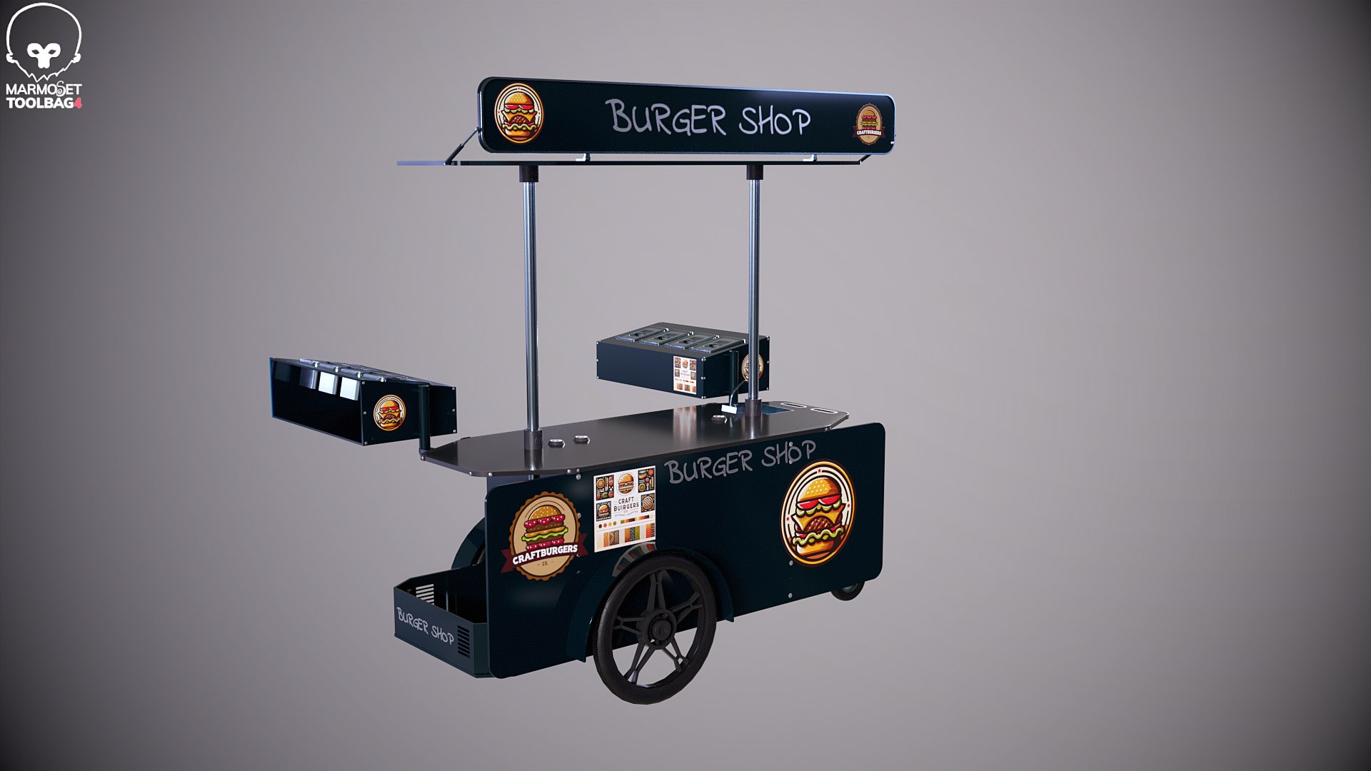 Mobile Food Cart Burger Shop 3D Model - TurboSquid 2193356