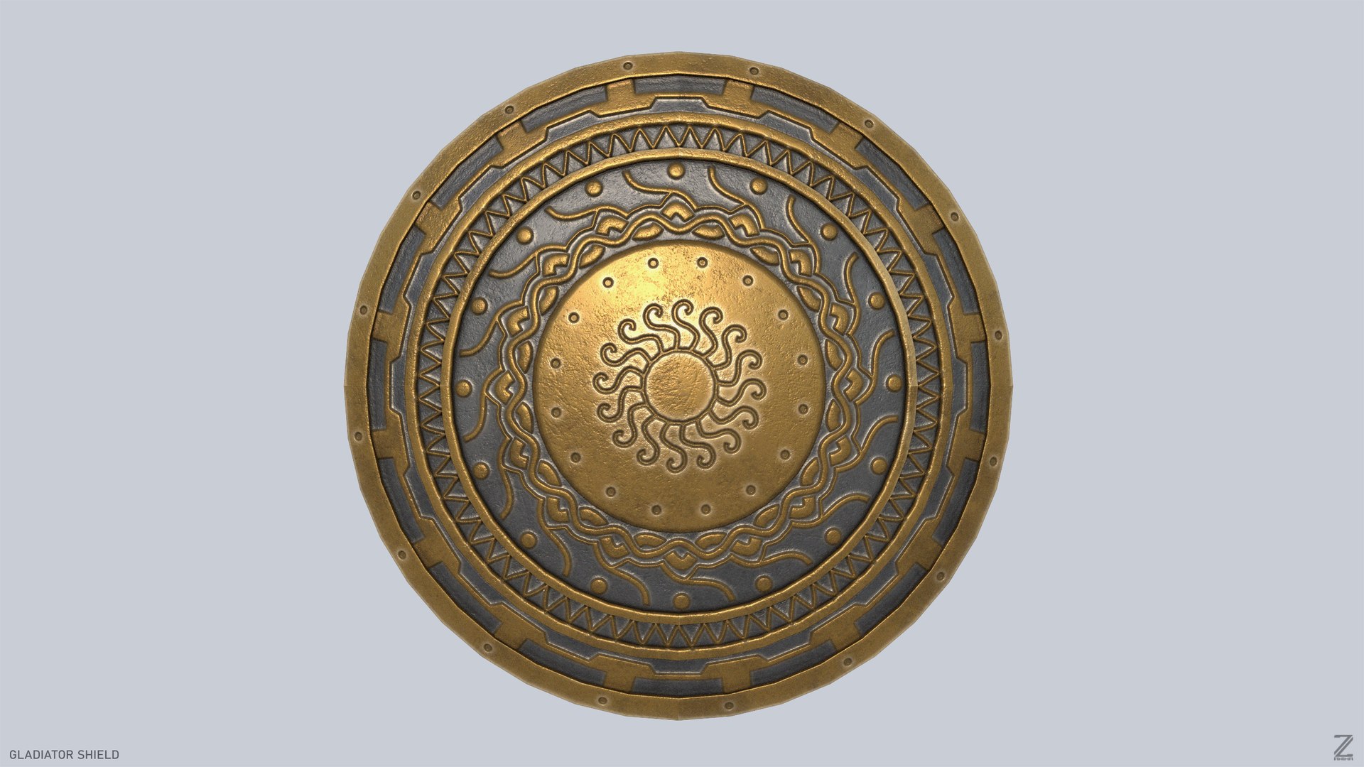 3D Gladiator Shield Model - TurboSquid 2238642