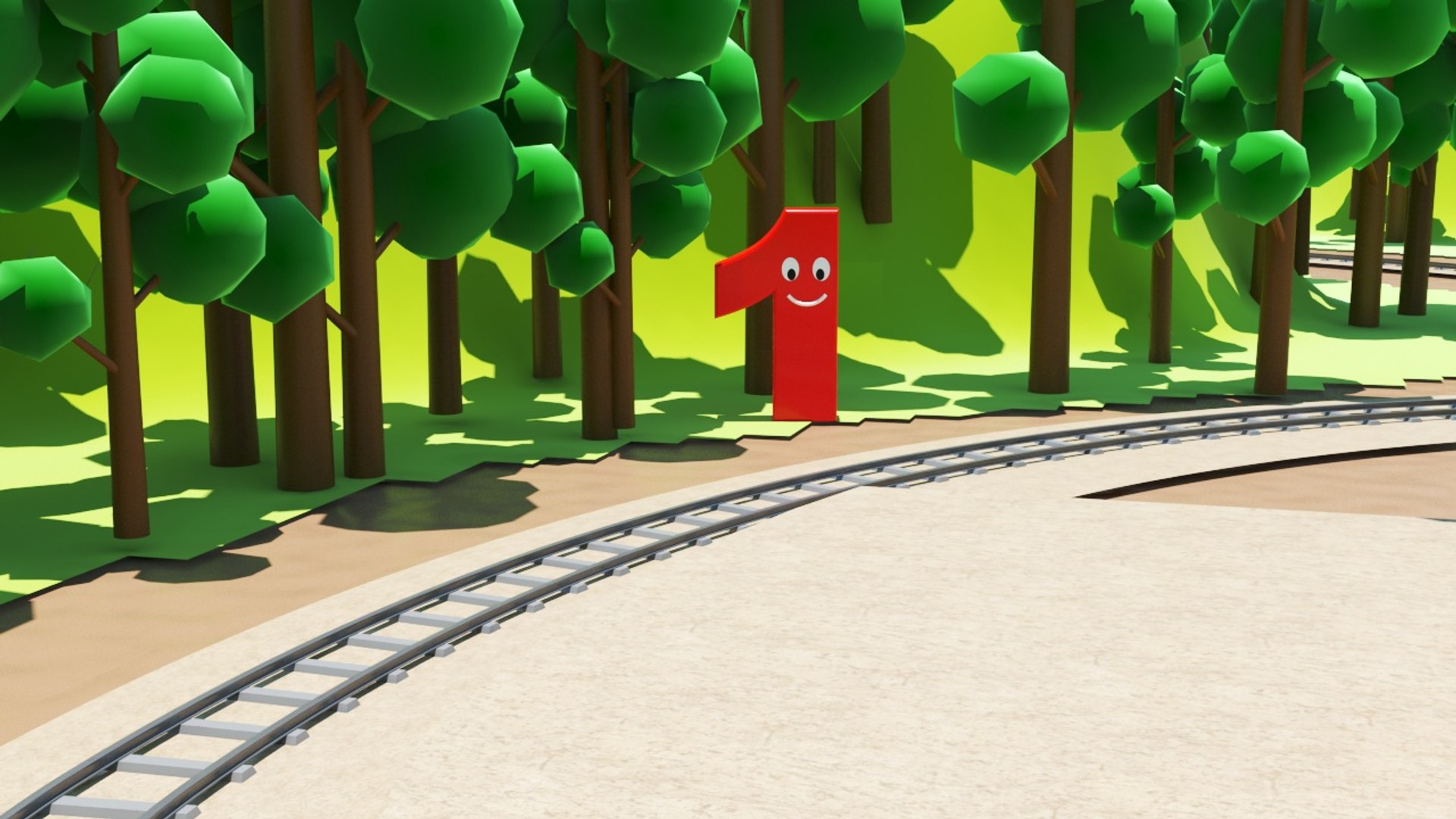 Forest Cartoon Train Numbers Model - TurboSquid 1663149
