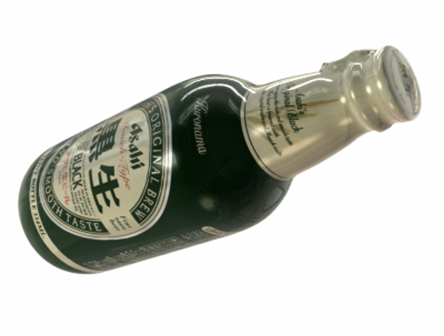 Ashai Beer Bottle 3d Lwo