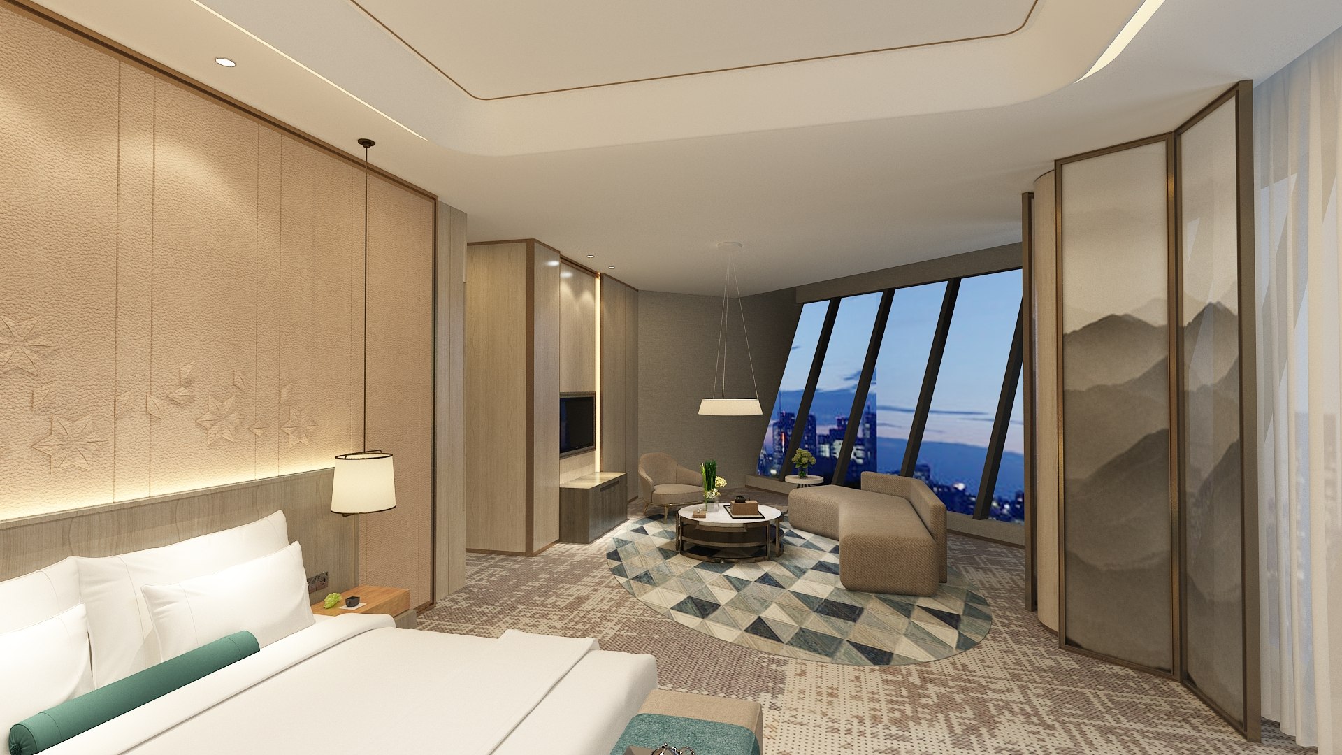 3D Model Modern Hotel Suite Interior - TurboSquid 2312653