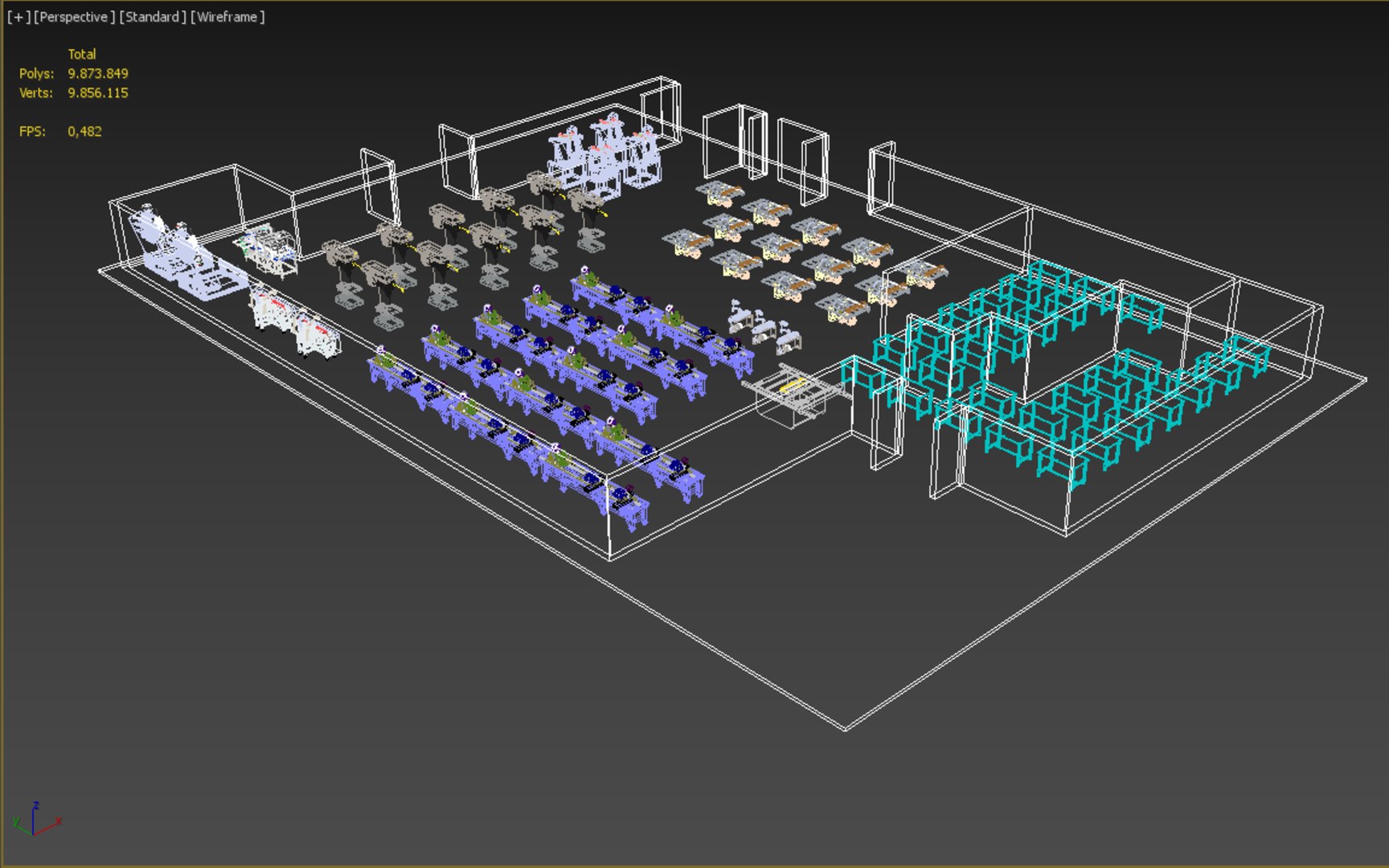 3D Model FLOOR PRODUCTION PLAN WORKSHOP LINE FACTORY LAYOUT INDUSTRIAL ...