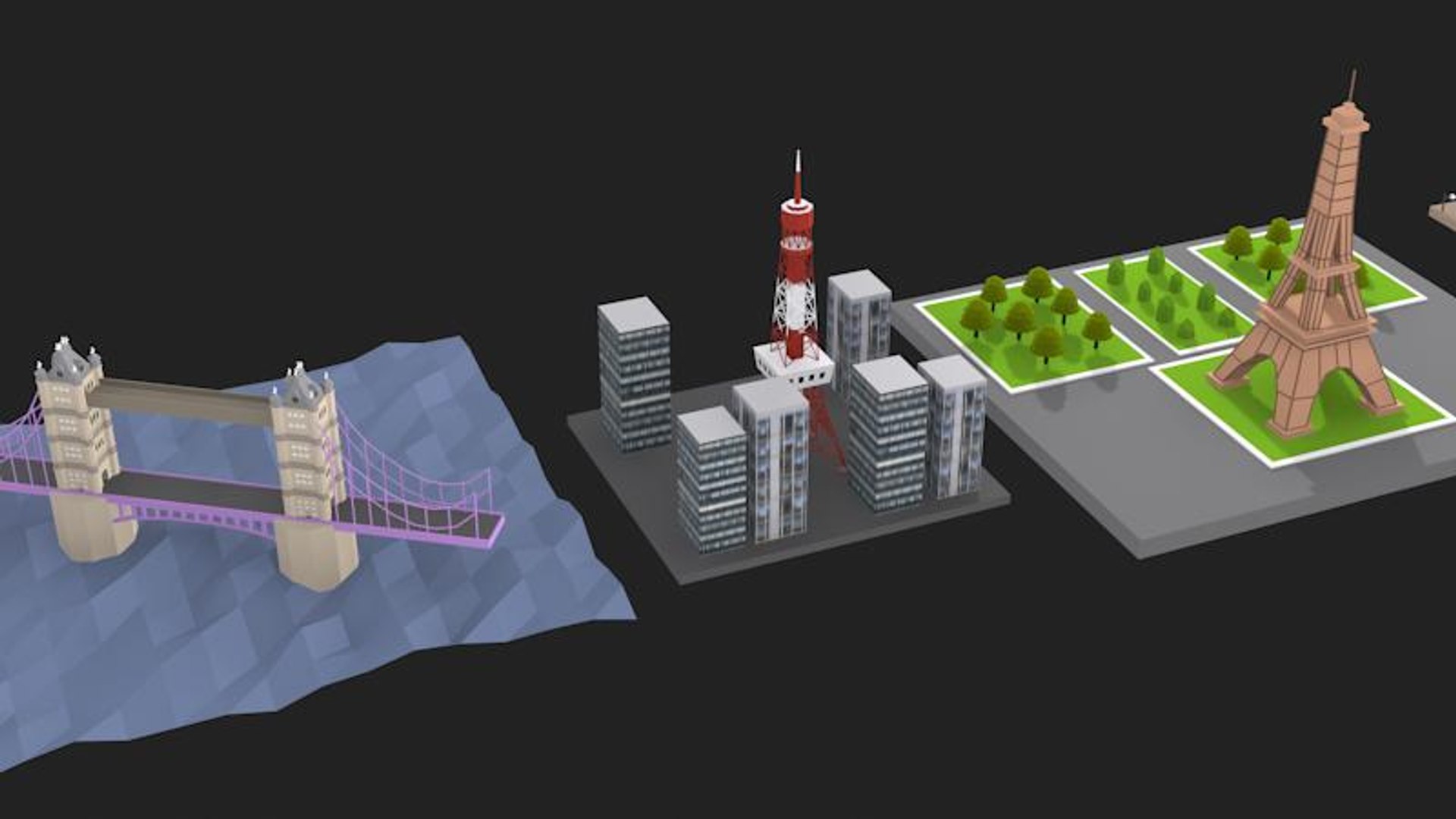 3D Low Poly Landmark Collection Model - TurboSquid 1730502