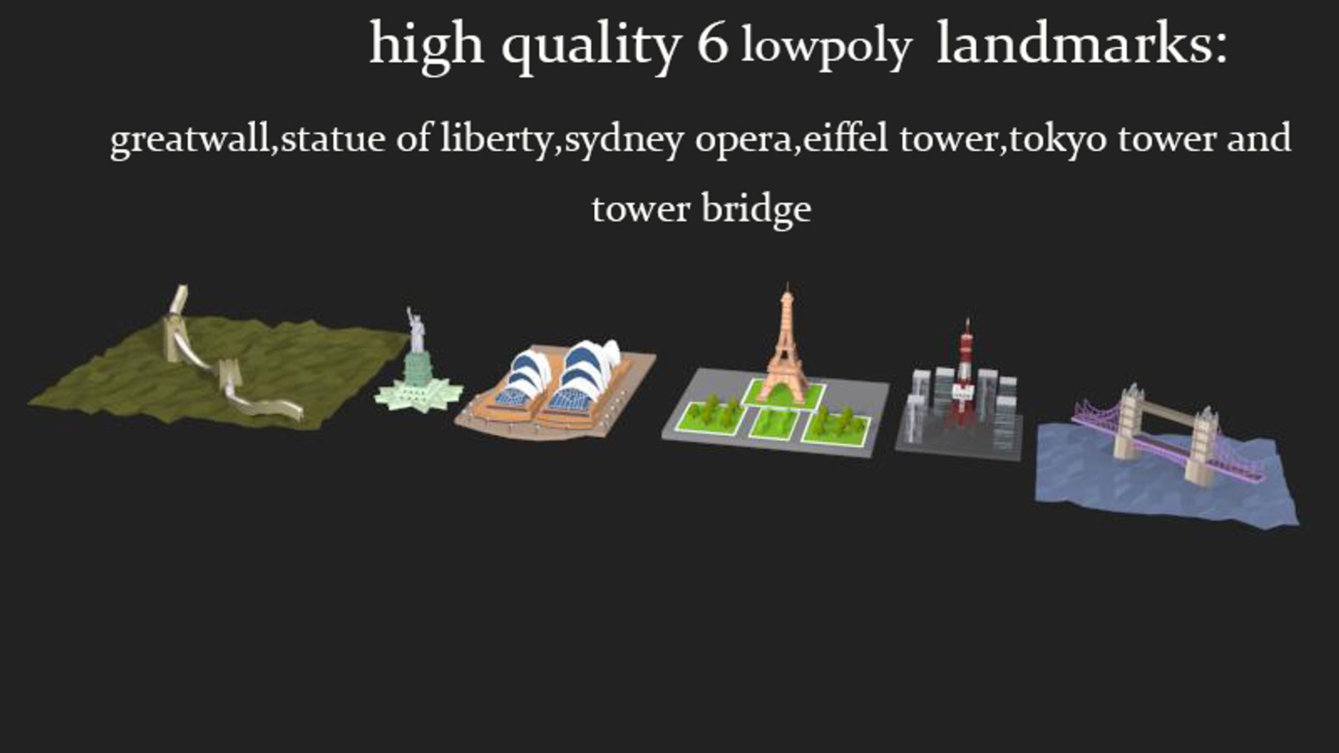3D Low Poly Landmark Collection Model - TurboSquid 1730502