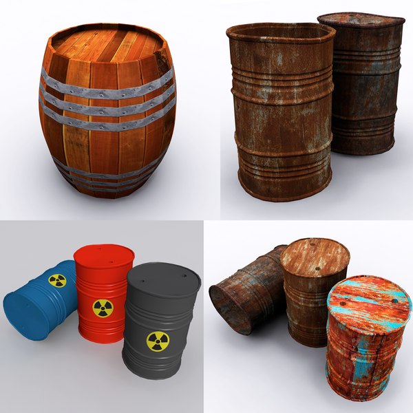 Industrial Barrels model - TurboSquid 2030761