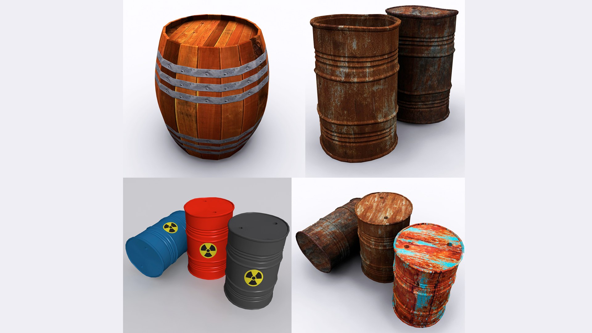Industrial Barrels Model - TurboSquid 2030761