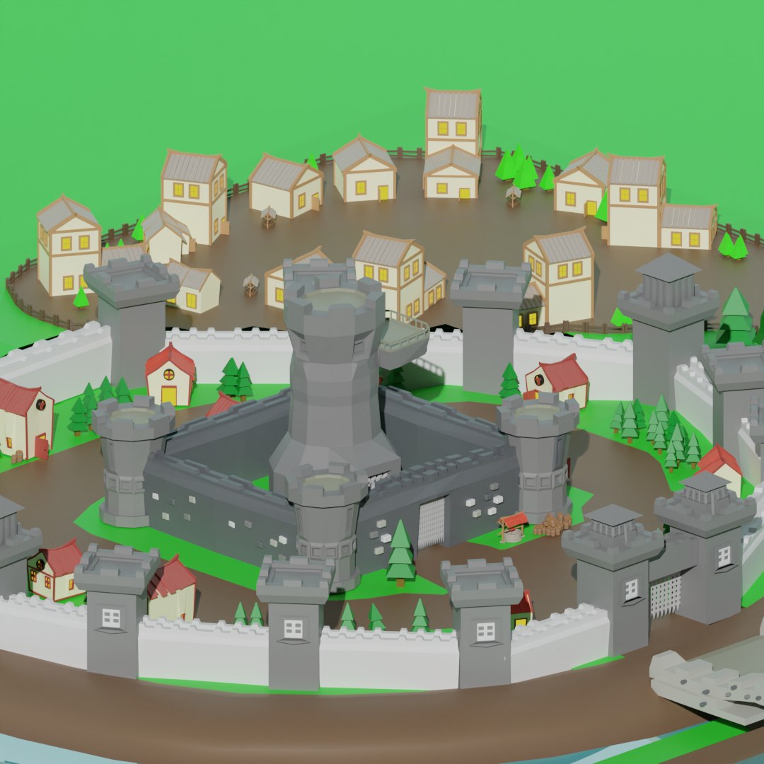 Low Poly Kingdom 3D model - TurboSquid 2021059