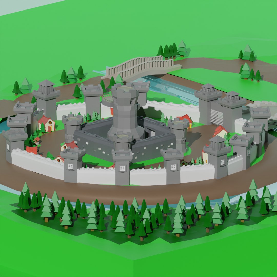 Low Poly Kingdom 3D model - TurboSquid 2021059
