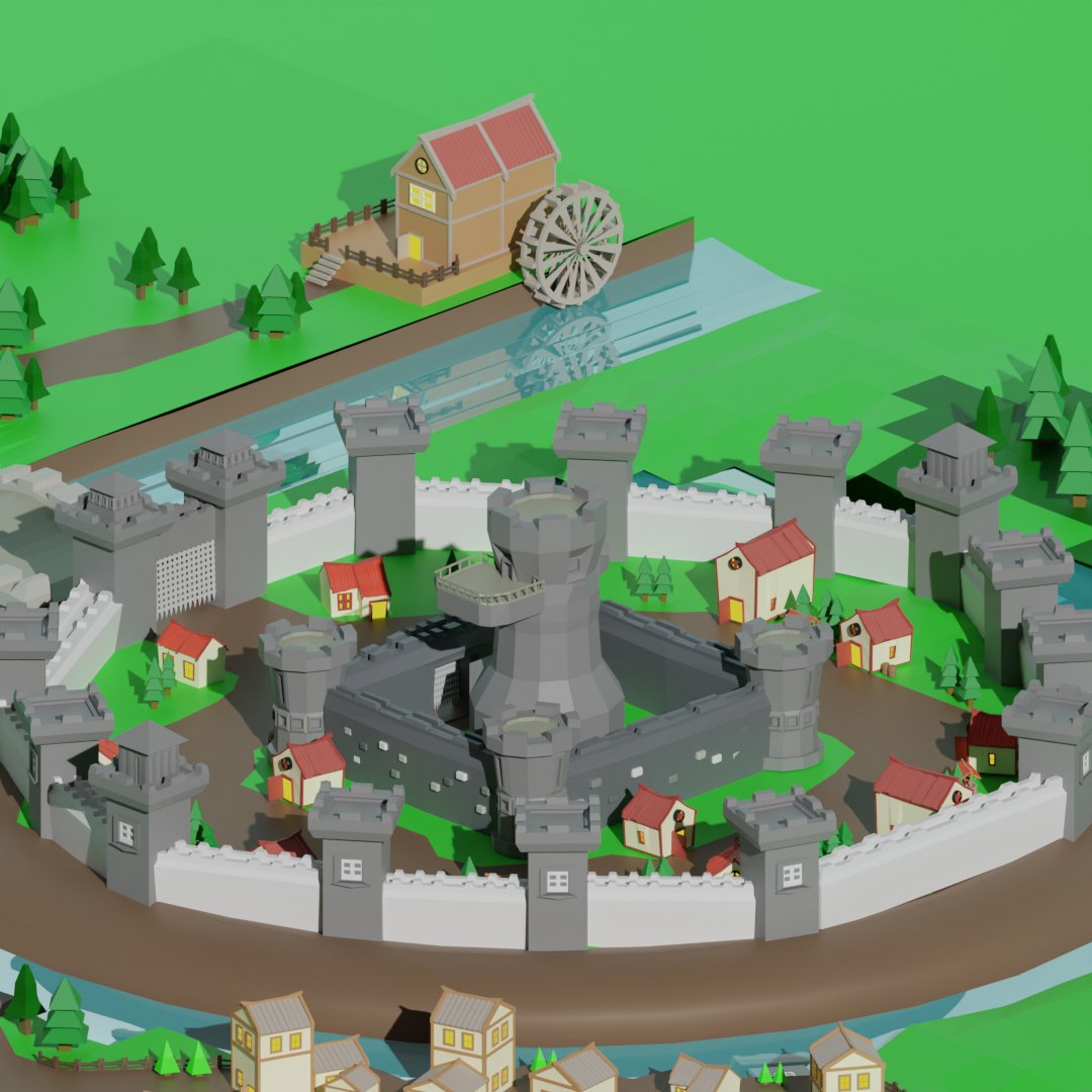 Low Poly Kingdom 3D model - TurboSquid 2021059
