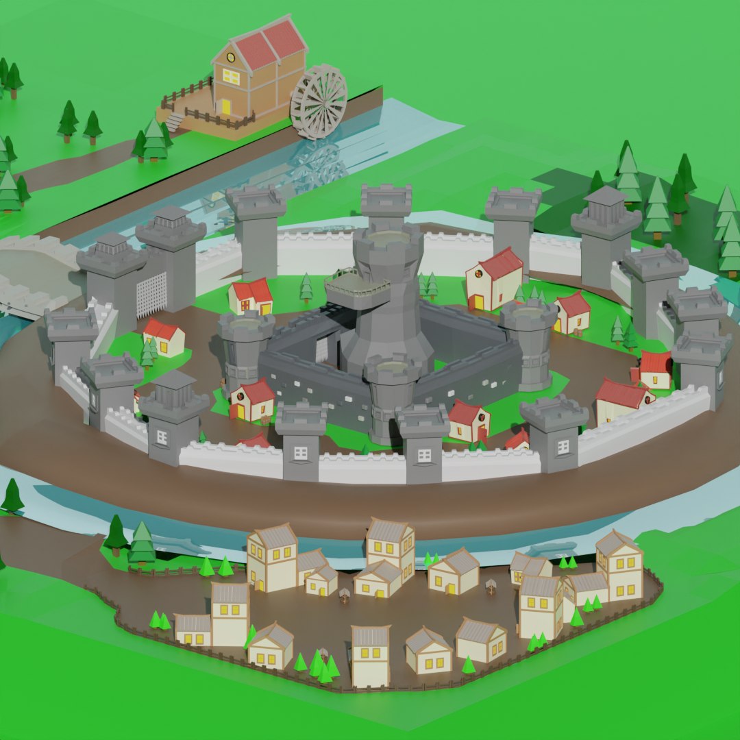 Low Poly Kingdom 3D model - TurboSquid 2021059