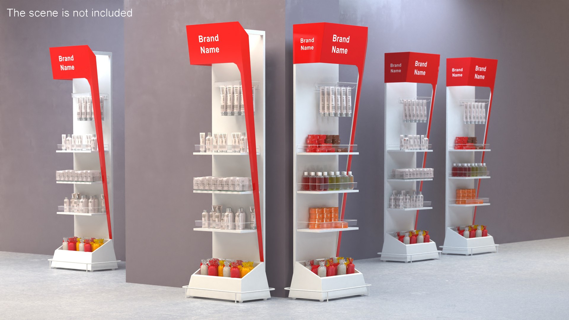 Retail White Red Display Stand Mockup 3D Model - TurboSquid 2098762