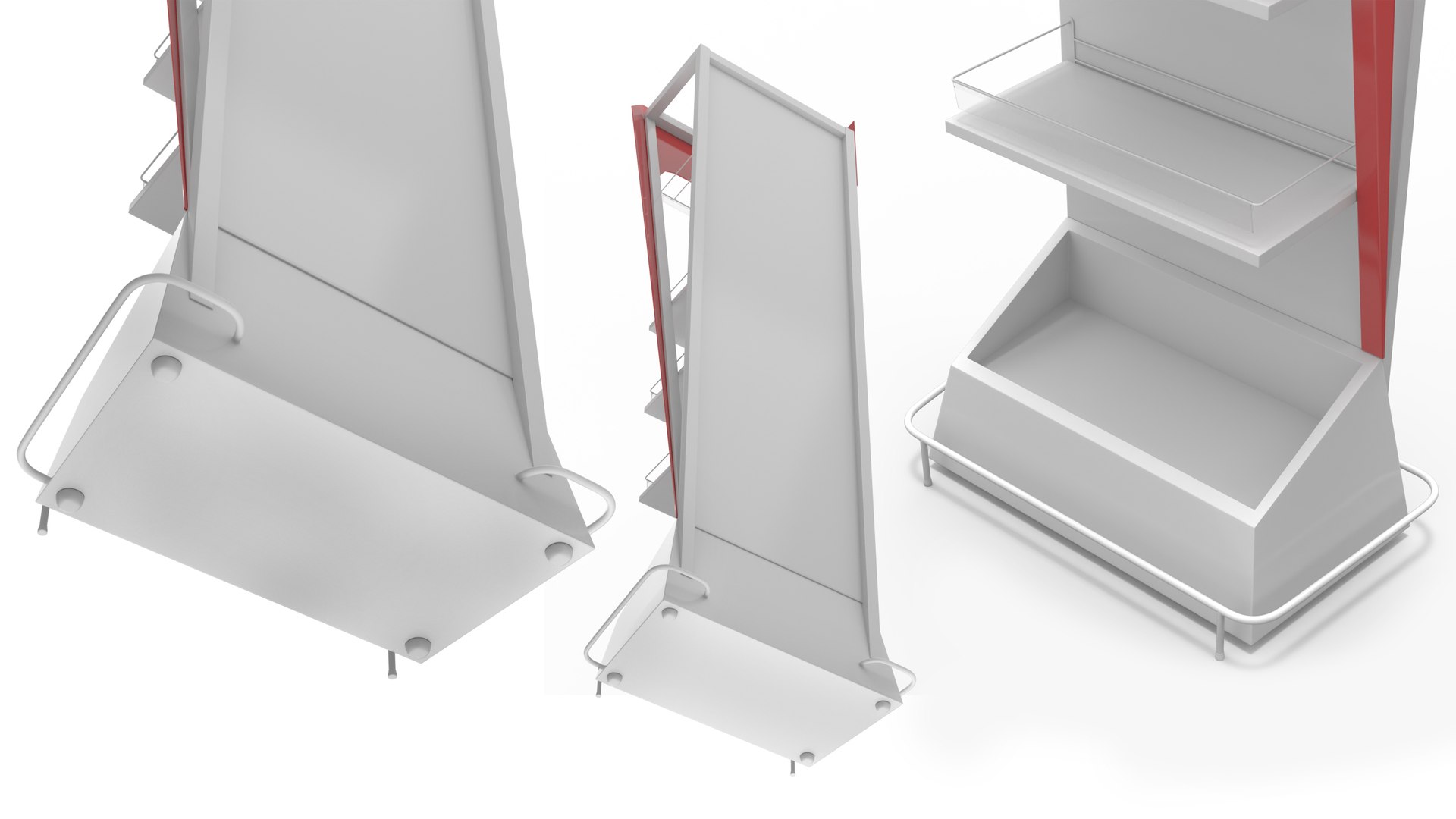 Retail White Red Display Stand Mockup 3D Model - TurboSquid 2098762