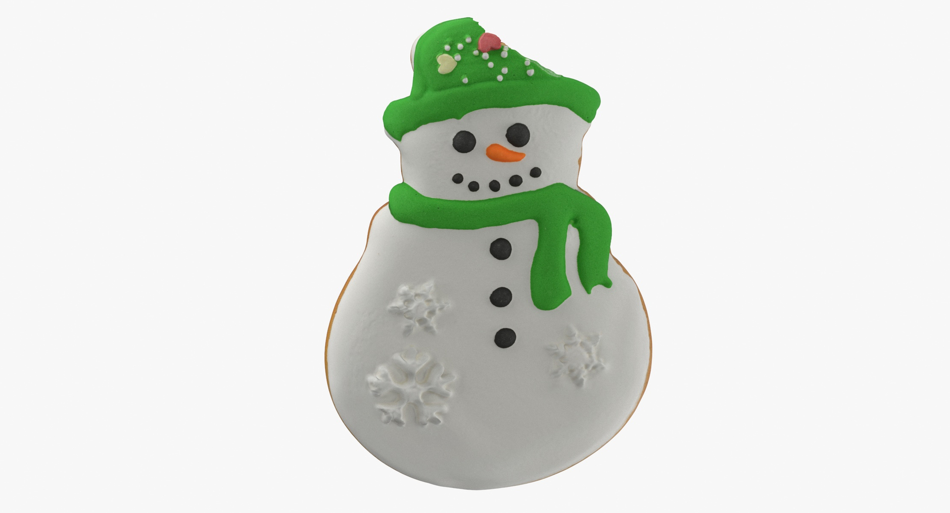 Snowman Gingerbread Cookie 01 Bitten 3D Model - TurboSquid 1978975