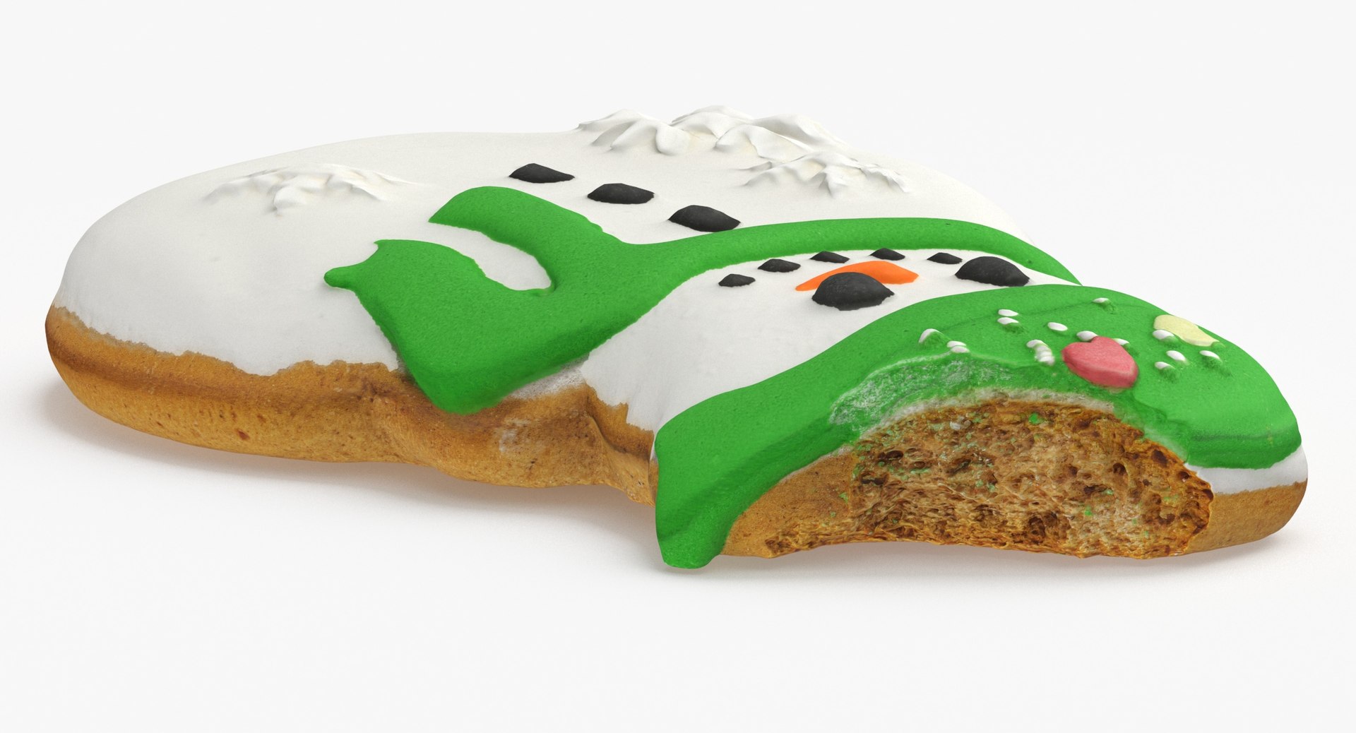 Snowman Gingerbread Cookie 01 Bitten 3D Model - TurboSquid 1978975