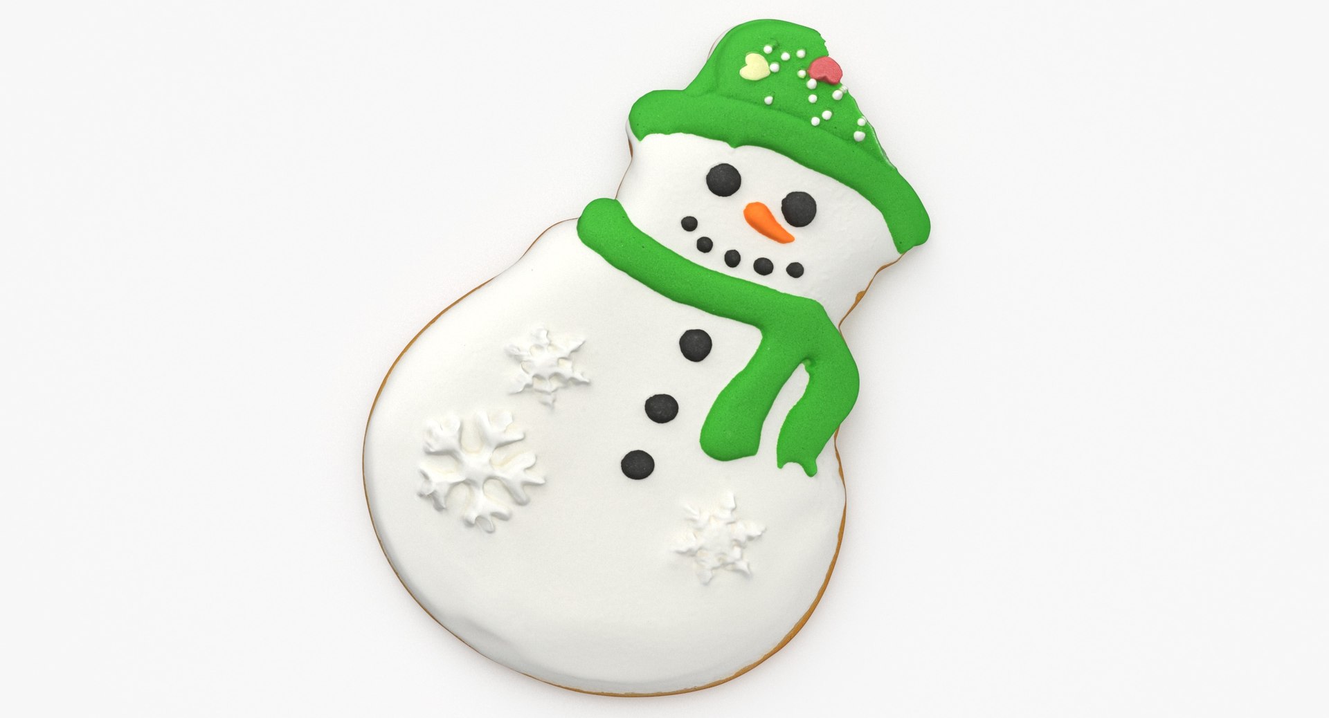 Snowman Gingerbread Cookie 01 Bitten 3D model - TurboSquid 1978975