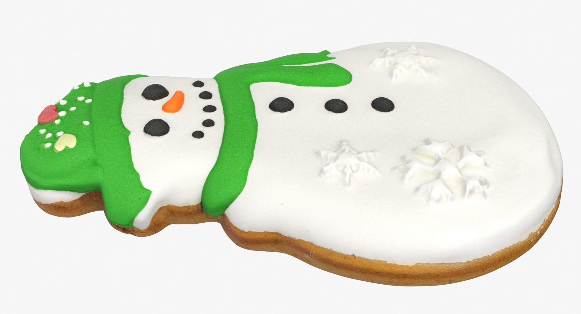 Snowman Gingerbread Cookie 01 Bitten 3D Model - TurboSquid 1978975