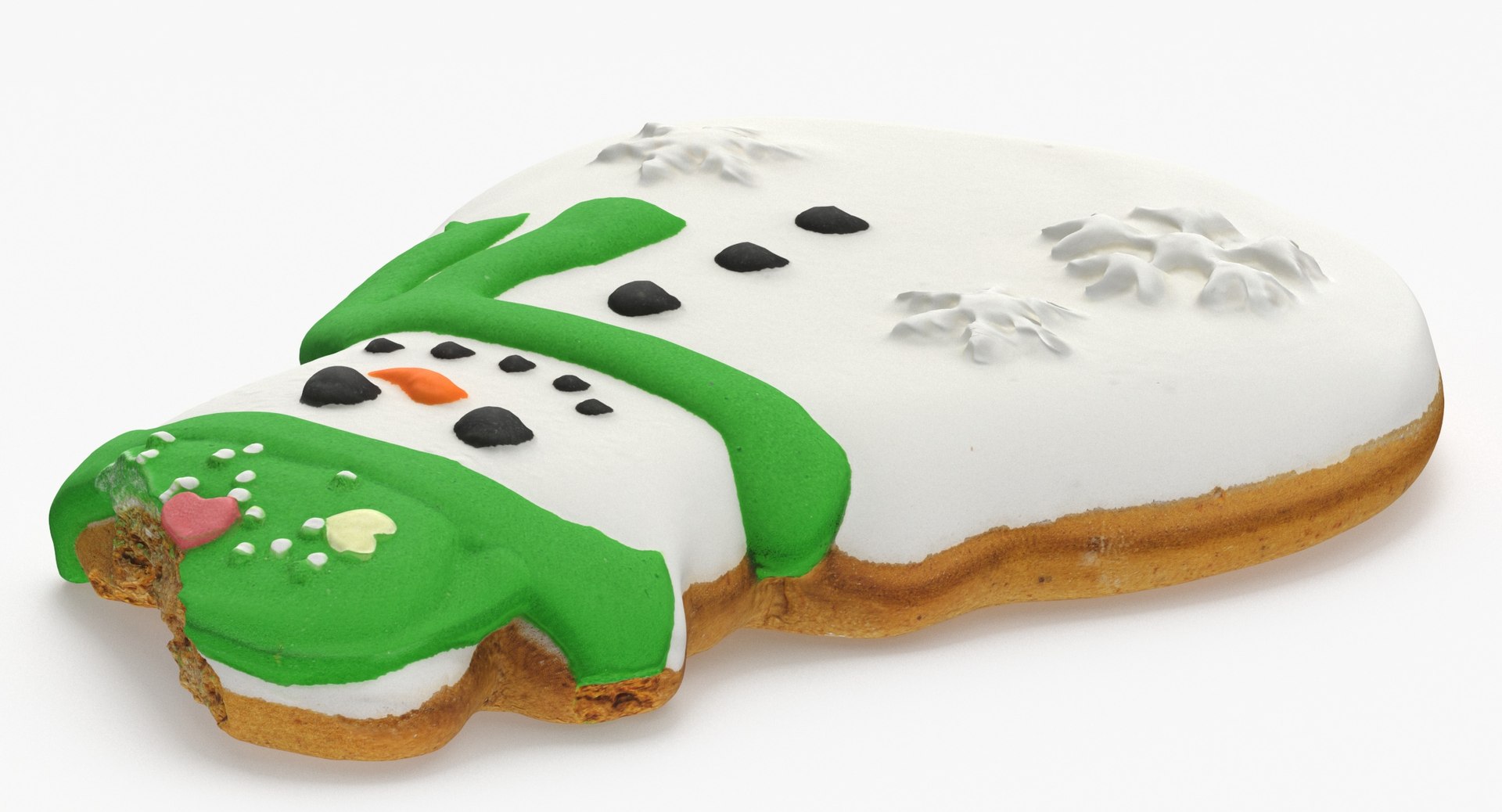 Snowman Gingerbread Cookie 01 Bitten 3D Model - TurboSquid 1978975