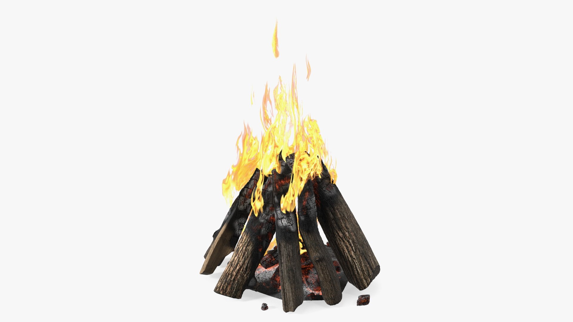 3D Burning Wooden Logs Collection 2 - TurboSquid 2421502