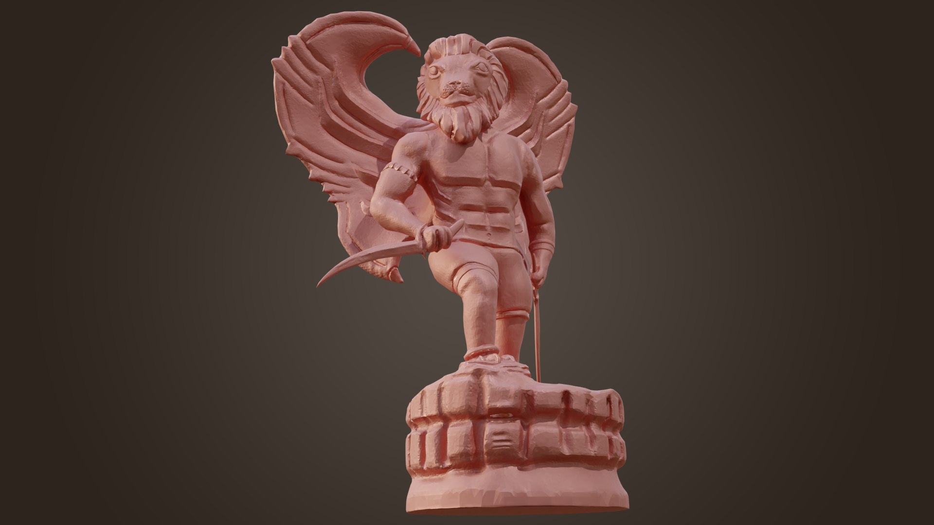 3D model Lion God Statue - TurboSquid 1963284