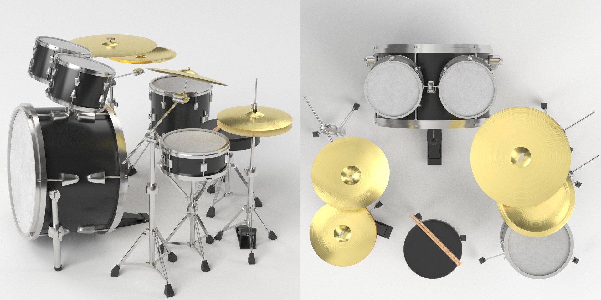 3D Drum Kit - TurboSquid 2029441
