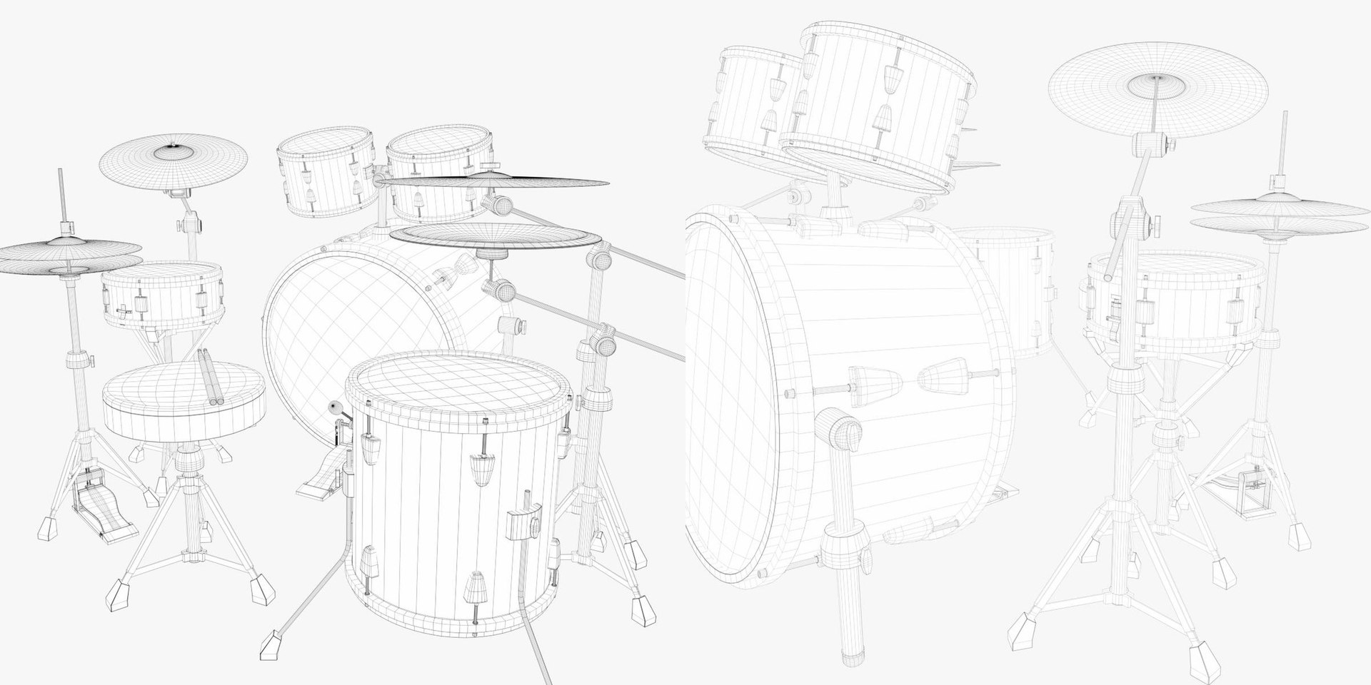 3D Drum Kit - TurboSquid 2029441