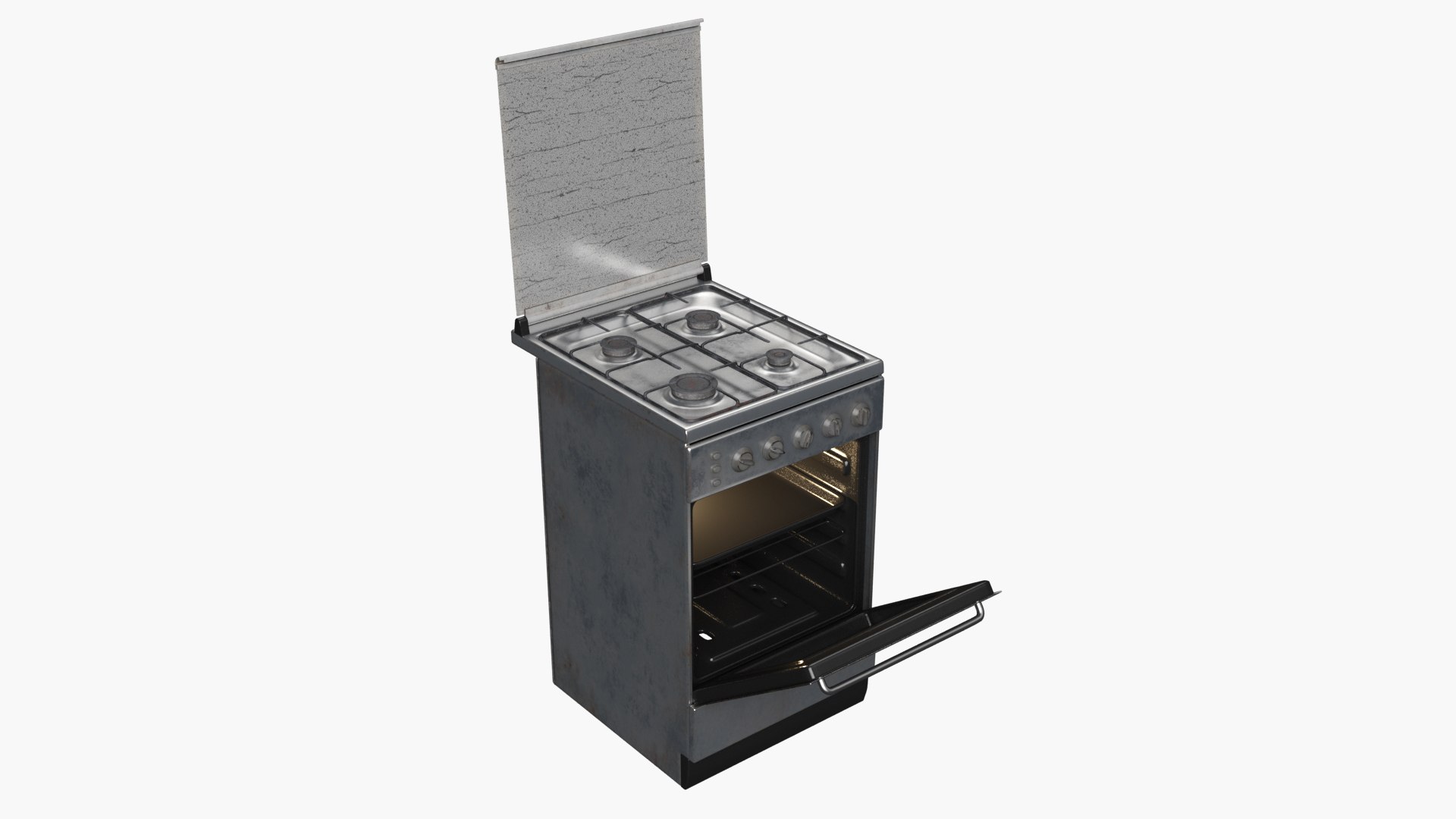 Gas Range Old 3D Model - TurboSquid 1610306