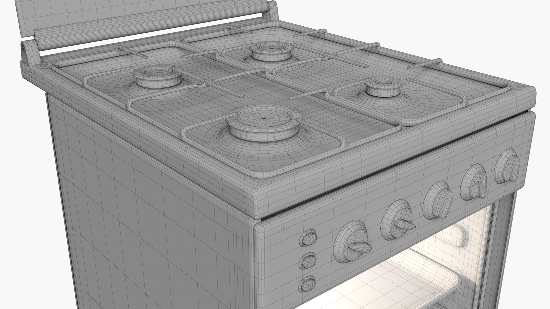 Gas Range Old 3D Model - TurboSquid 1610306