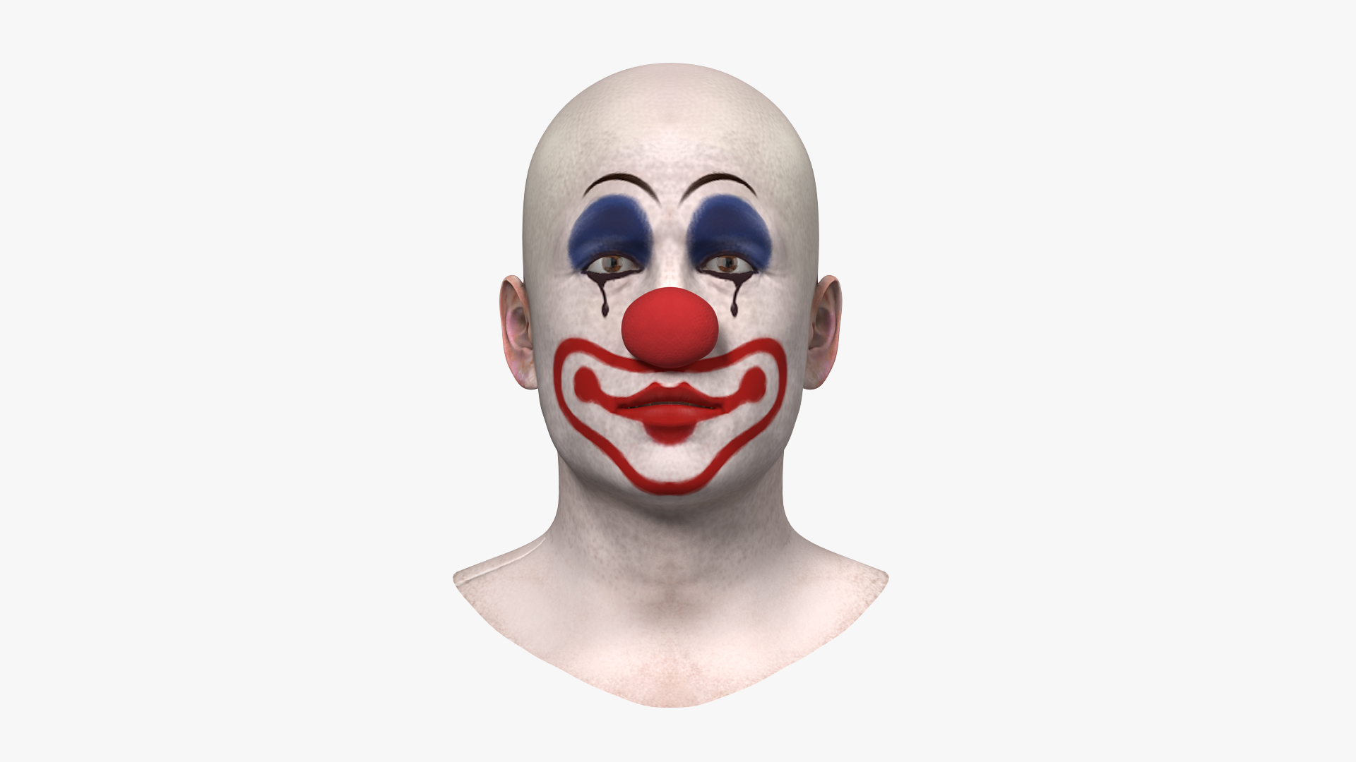 3D Bald Clown Head Model - TurboSquid 1602738