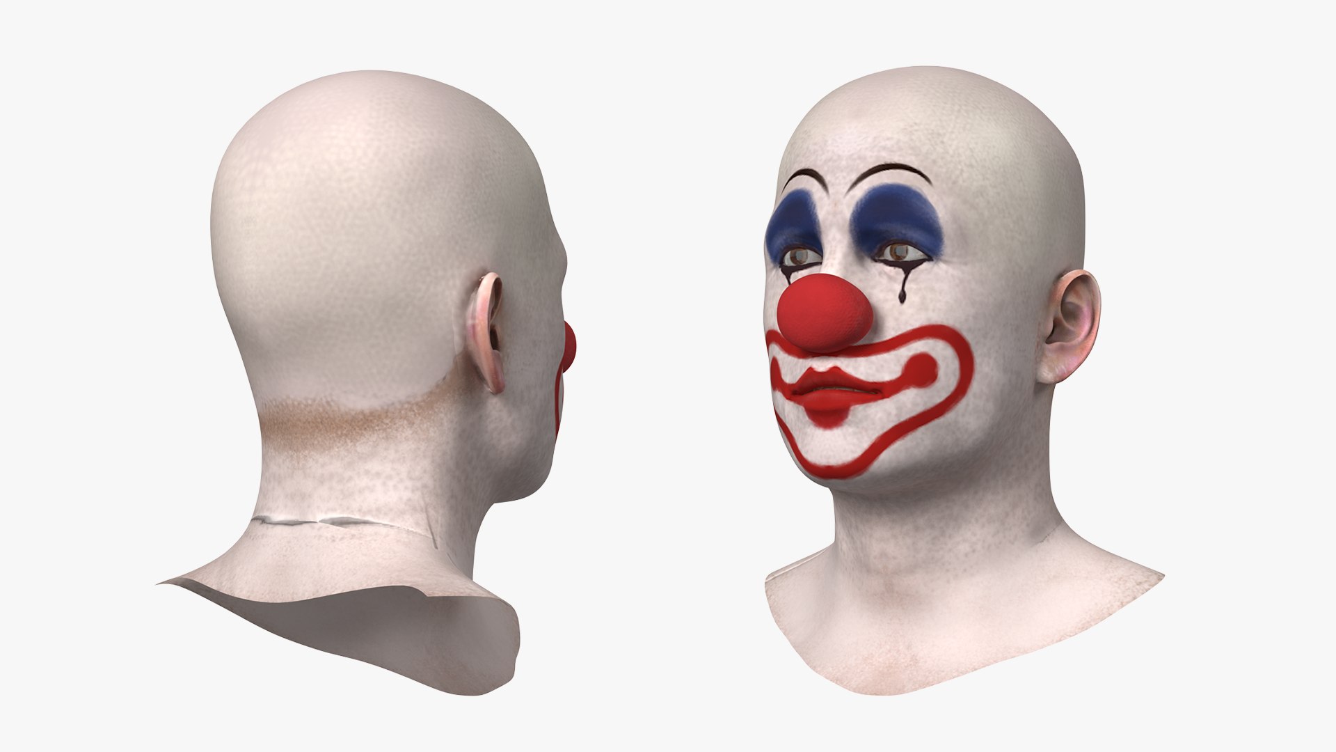 3D Bald Clown Head Model - TurboSquid 1602738