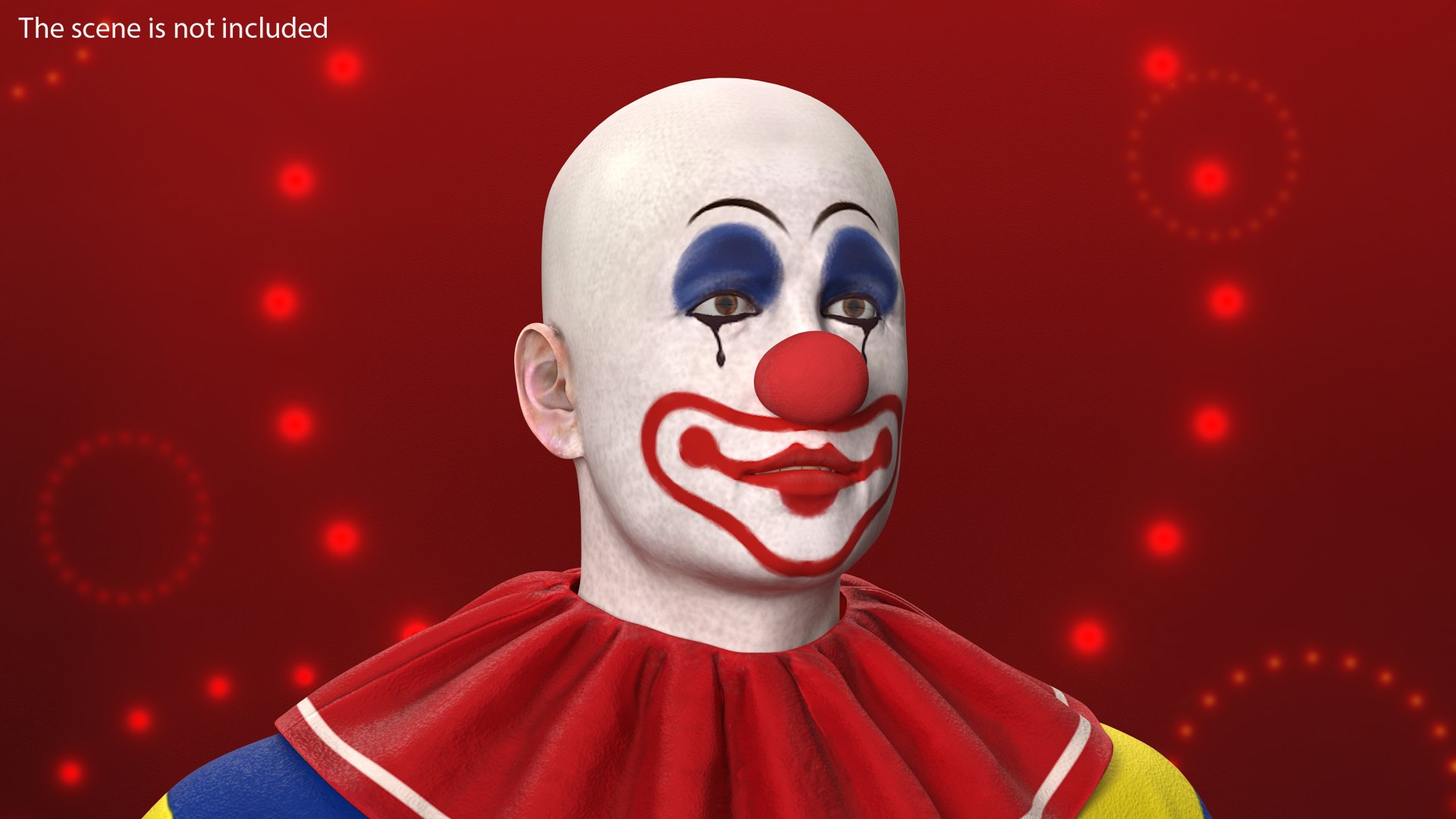 3D Bald Clown Head Model - TurboSquid 1602738