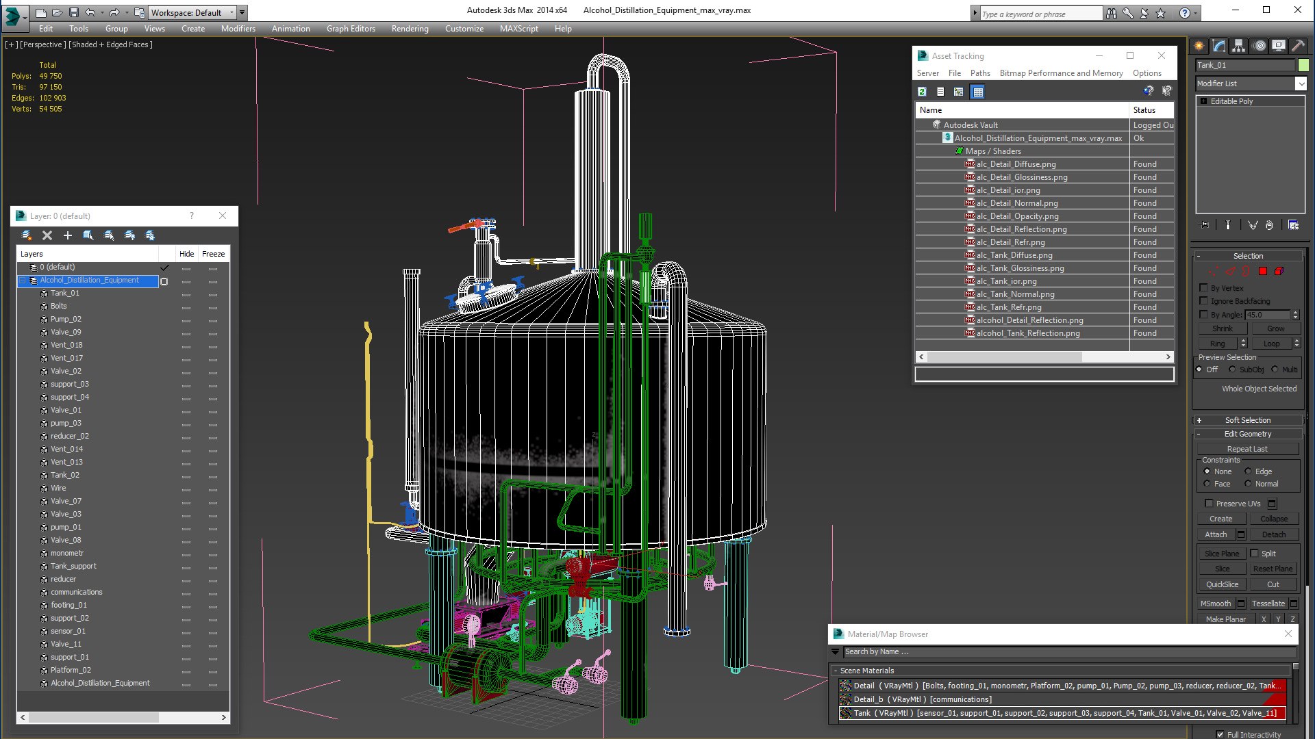 3D alcohol distillation equipment - TurboSquid 1633875