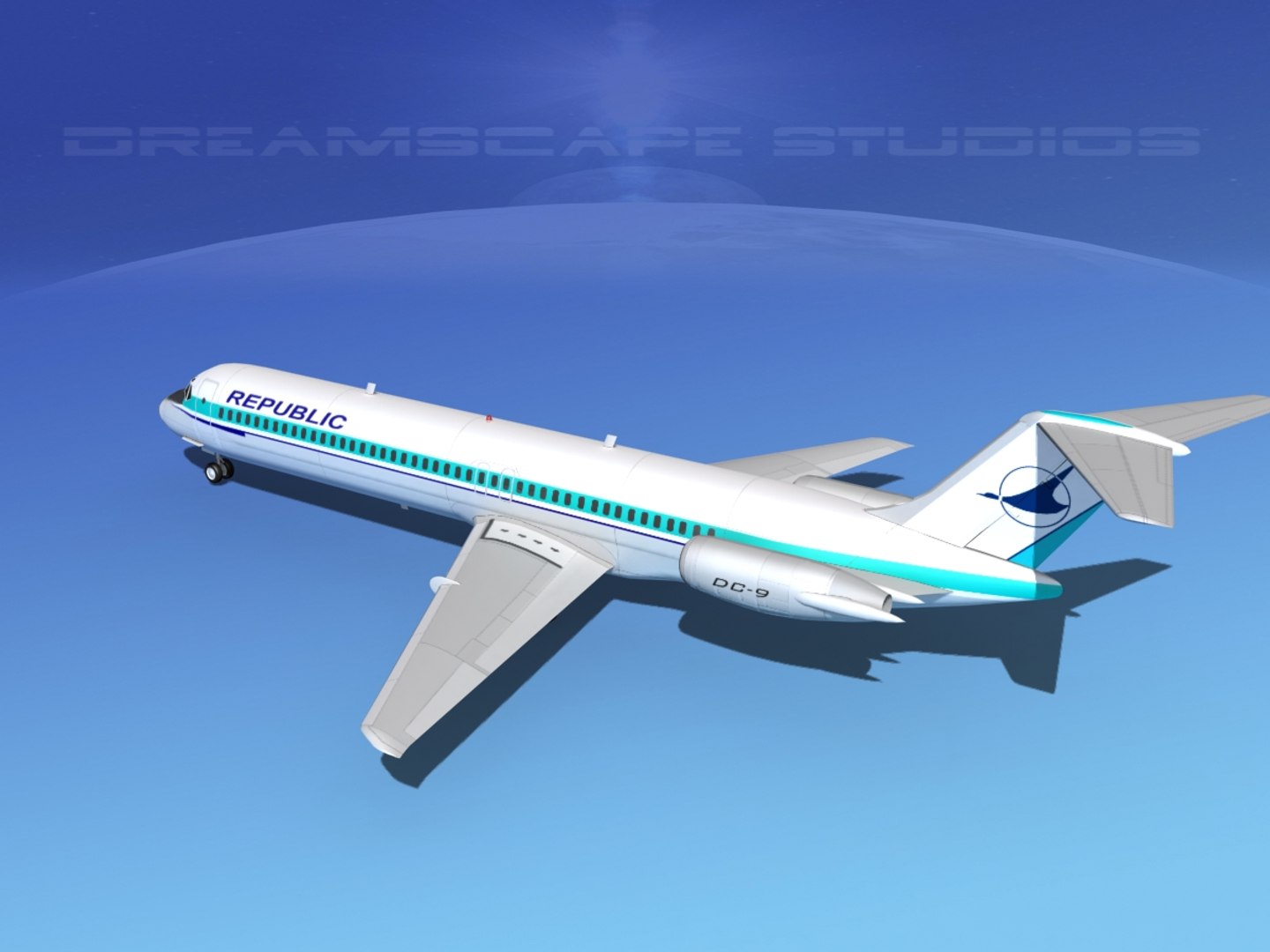 Turbines Dc-9-50 Douglas Dc-9 Aircraft 3d Model