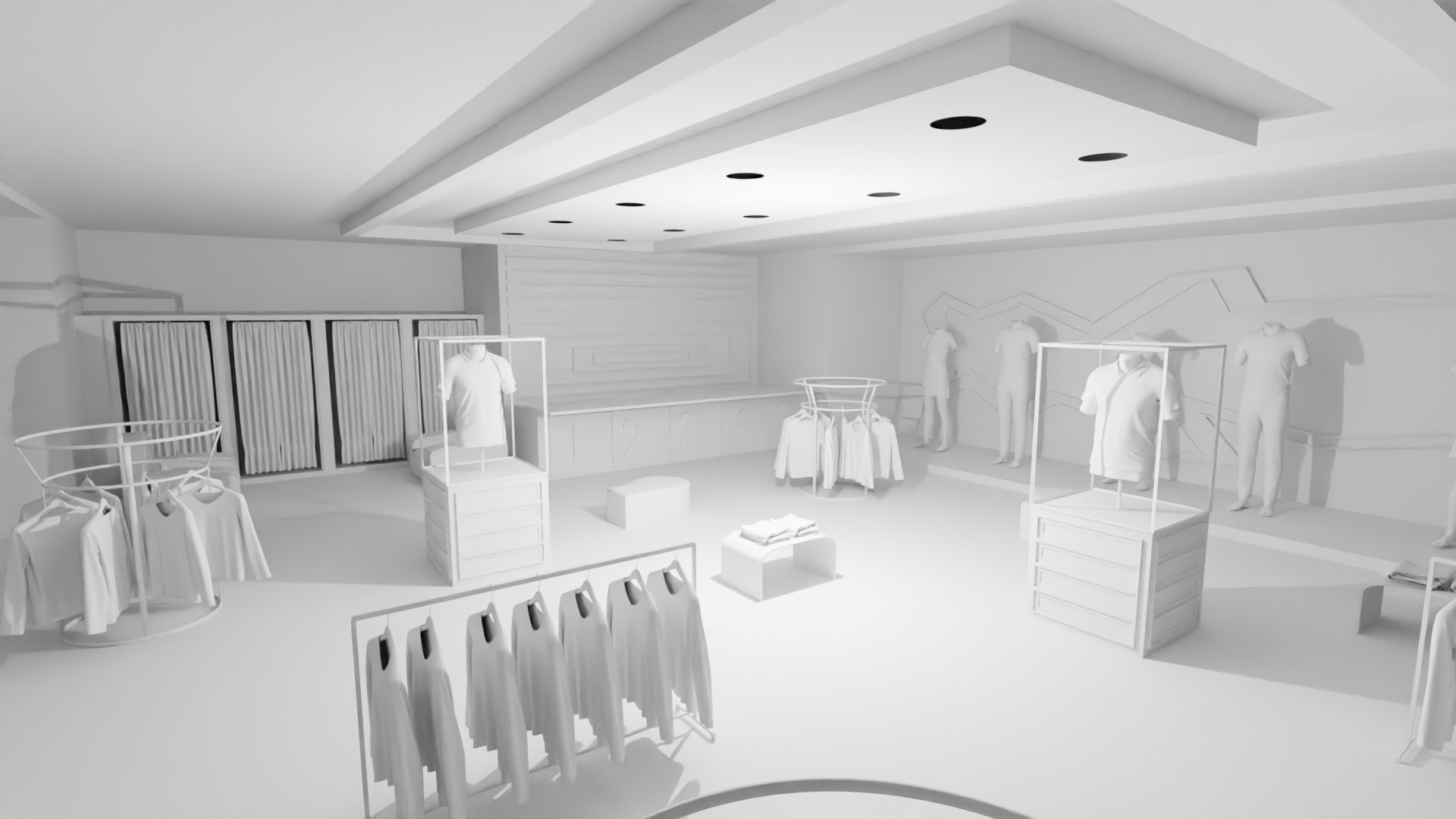 3D Clothing Store Interior - TurboSquid 2157437