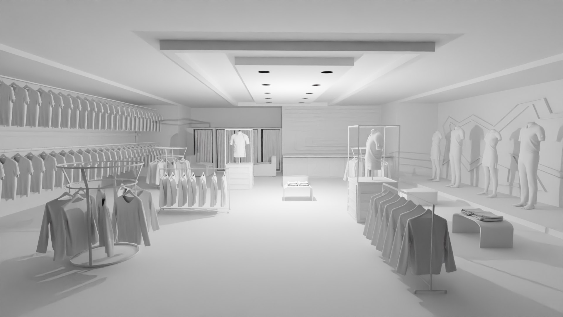 3D Clothing Store Interior - TurboSquid 2157437