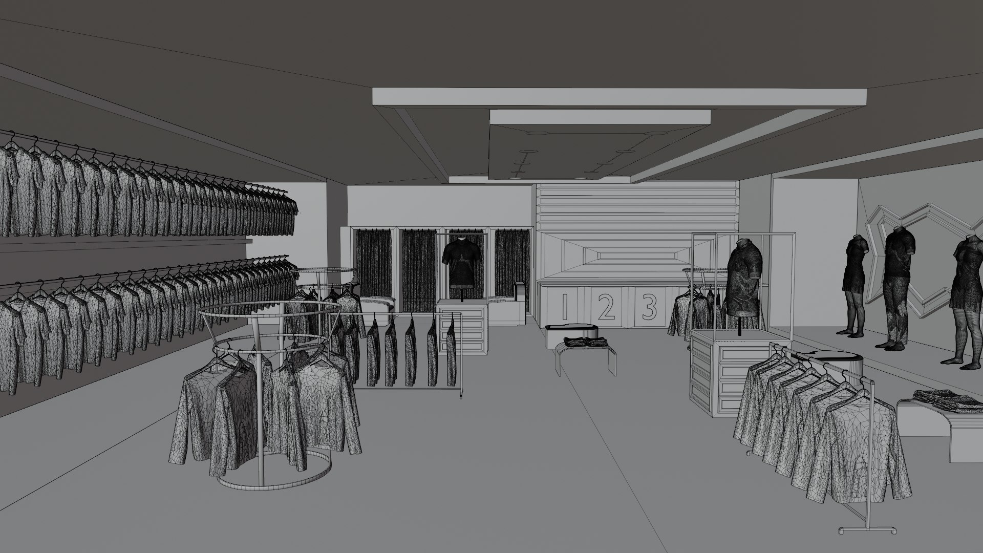 3D Clothing Store Interior - TurboSquid 2157437