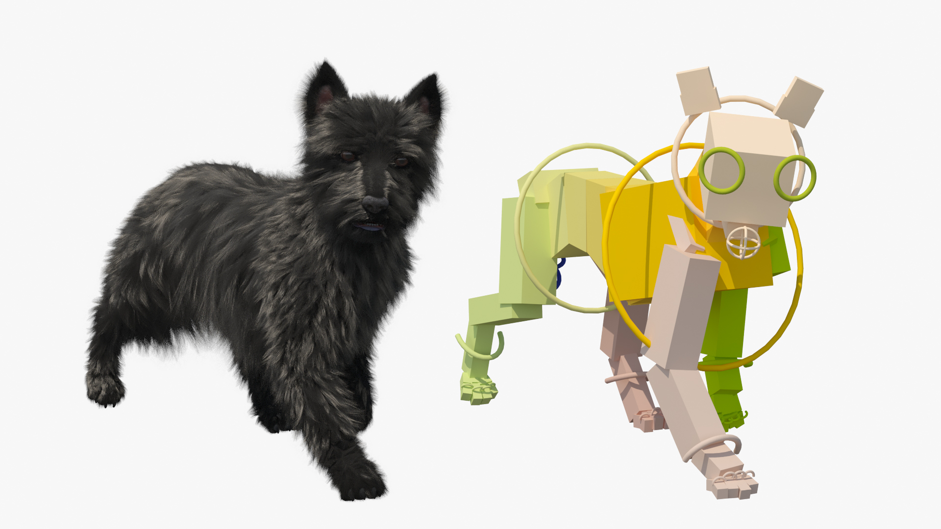 Mongrel Dog Dark Fur Rigged 3D - TurboSquid 2413799